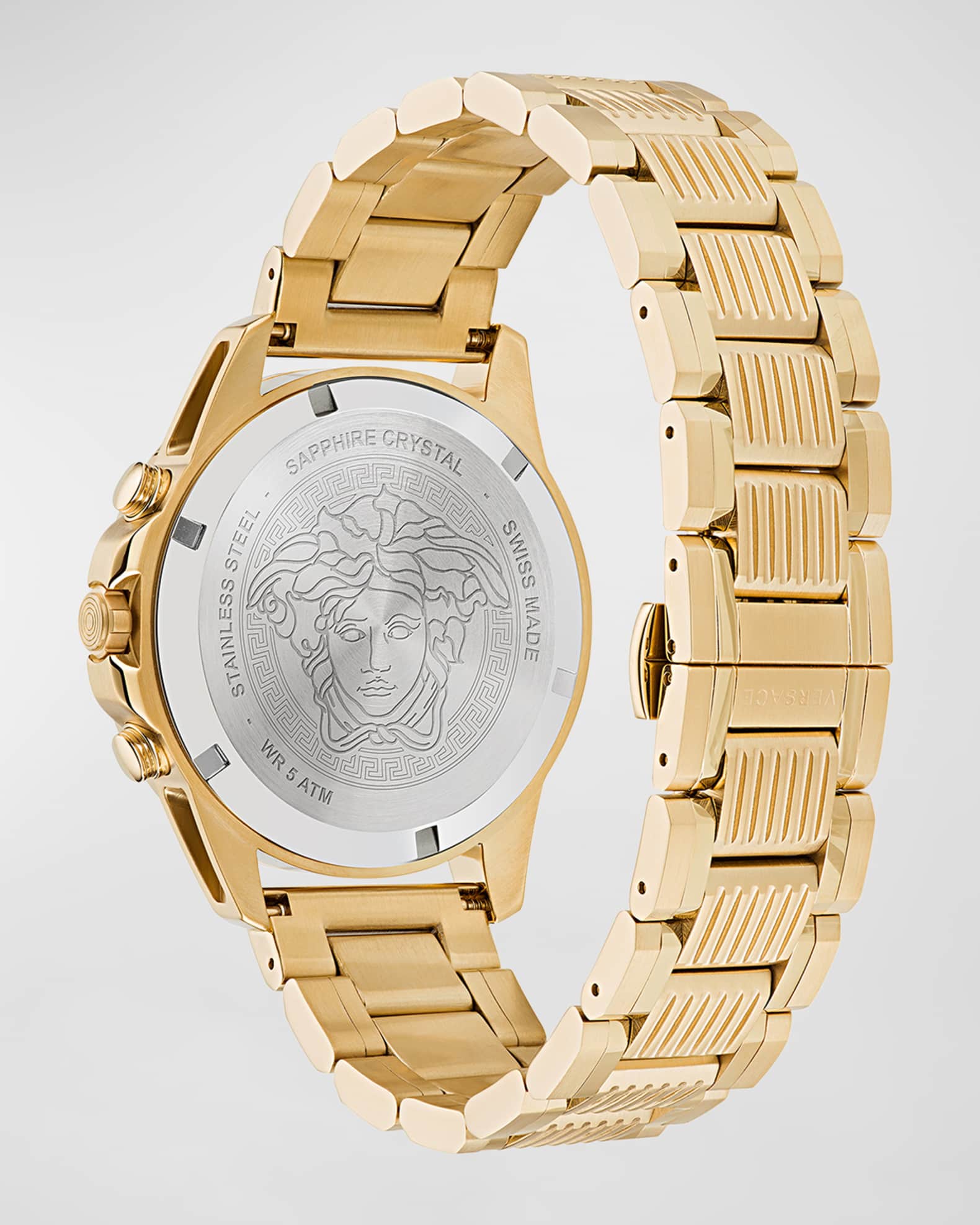Versace Men's Greca Action IP Yellow Gold Chrono Watch, 45mm | Neiman ...