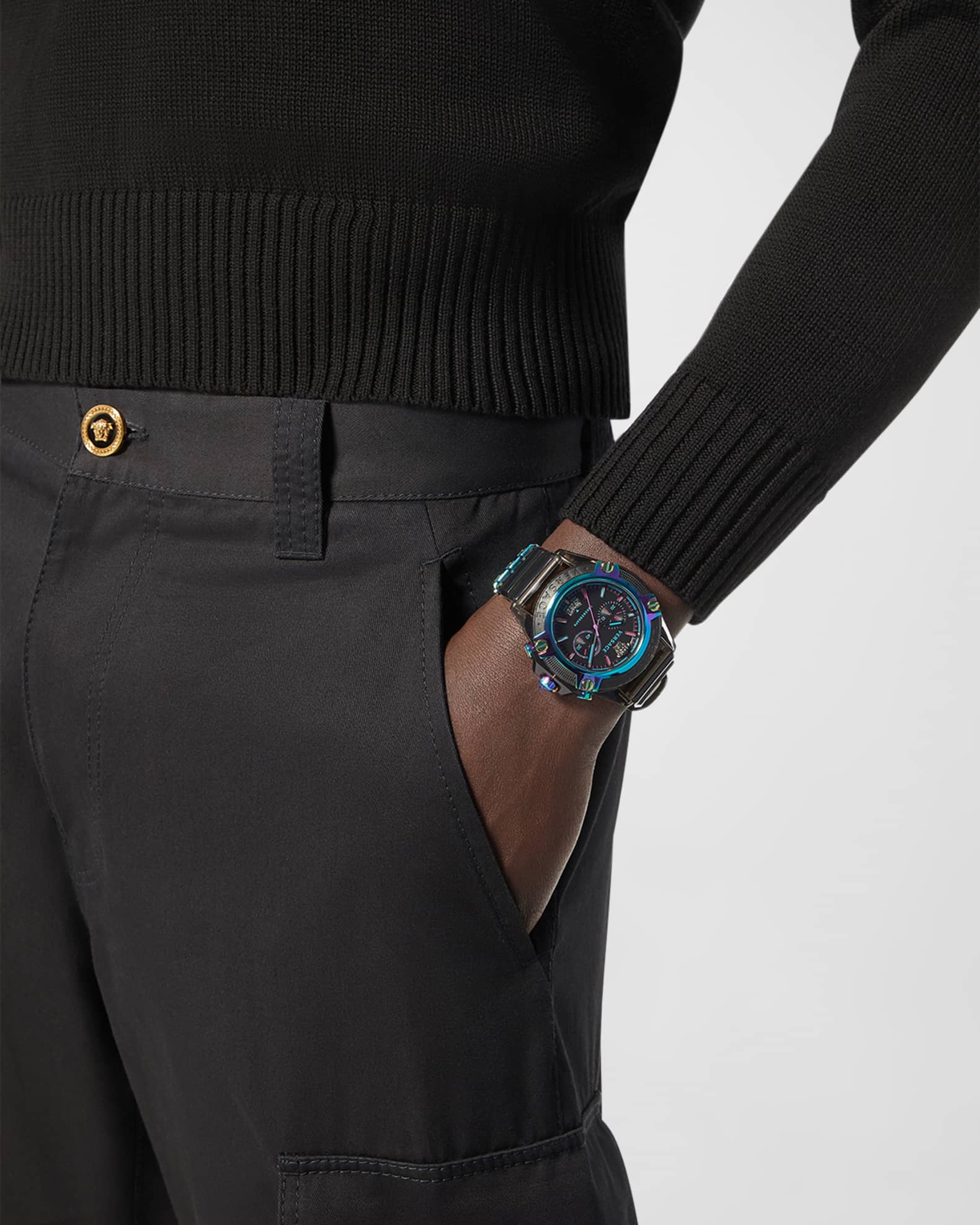 Versace Men's Icon Active Silicone Chronograph Watch, 44mm | Neiman Marcus