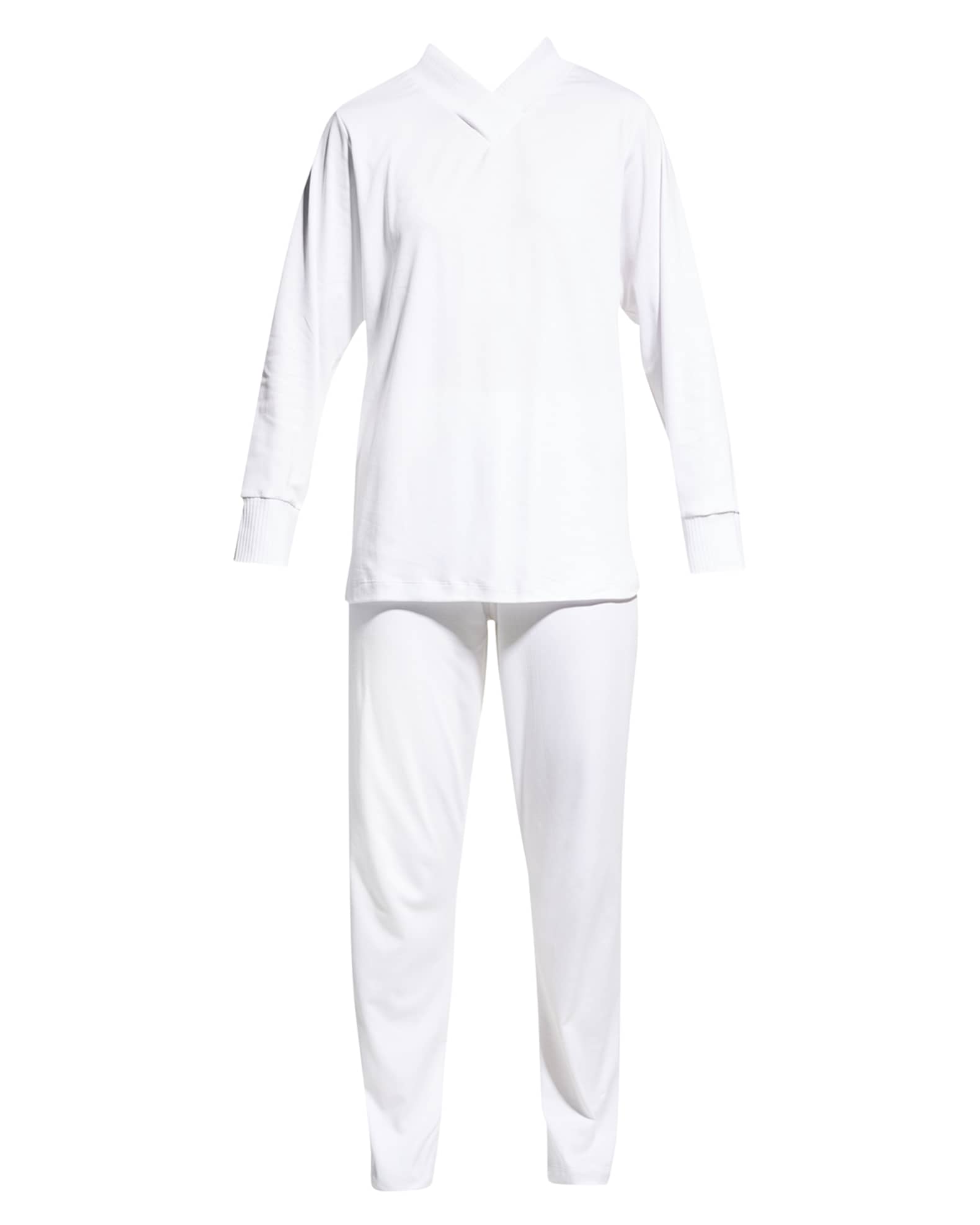 P Jamas Rib-Trim Cotton Pajama Set | Neiman Marcus