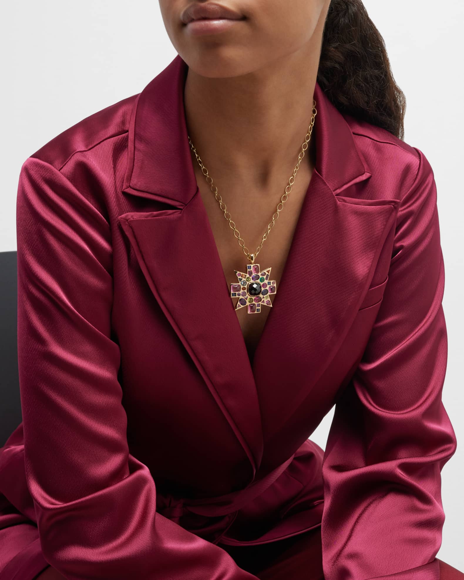 Verdura 18K Yellow Gold Black Spinel, Rubellite and Colored Stone ...