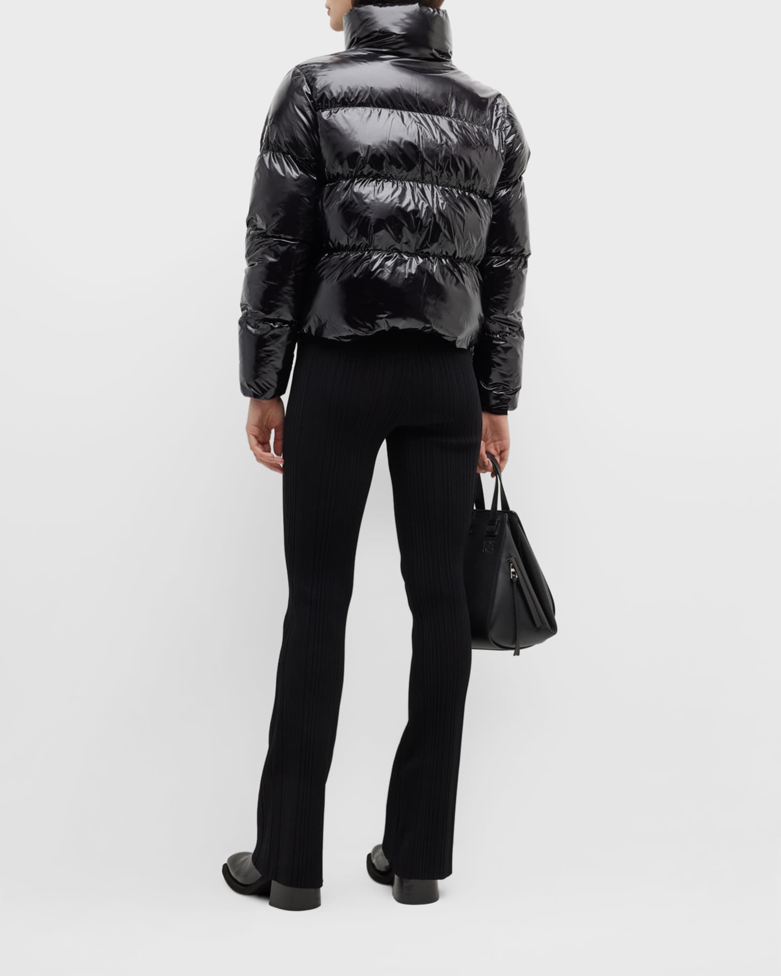 NOIZE Coco Patent Cropped Puffer Jacket | Neiman Marcus