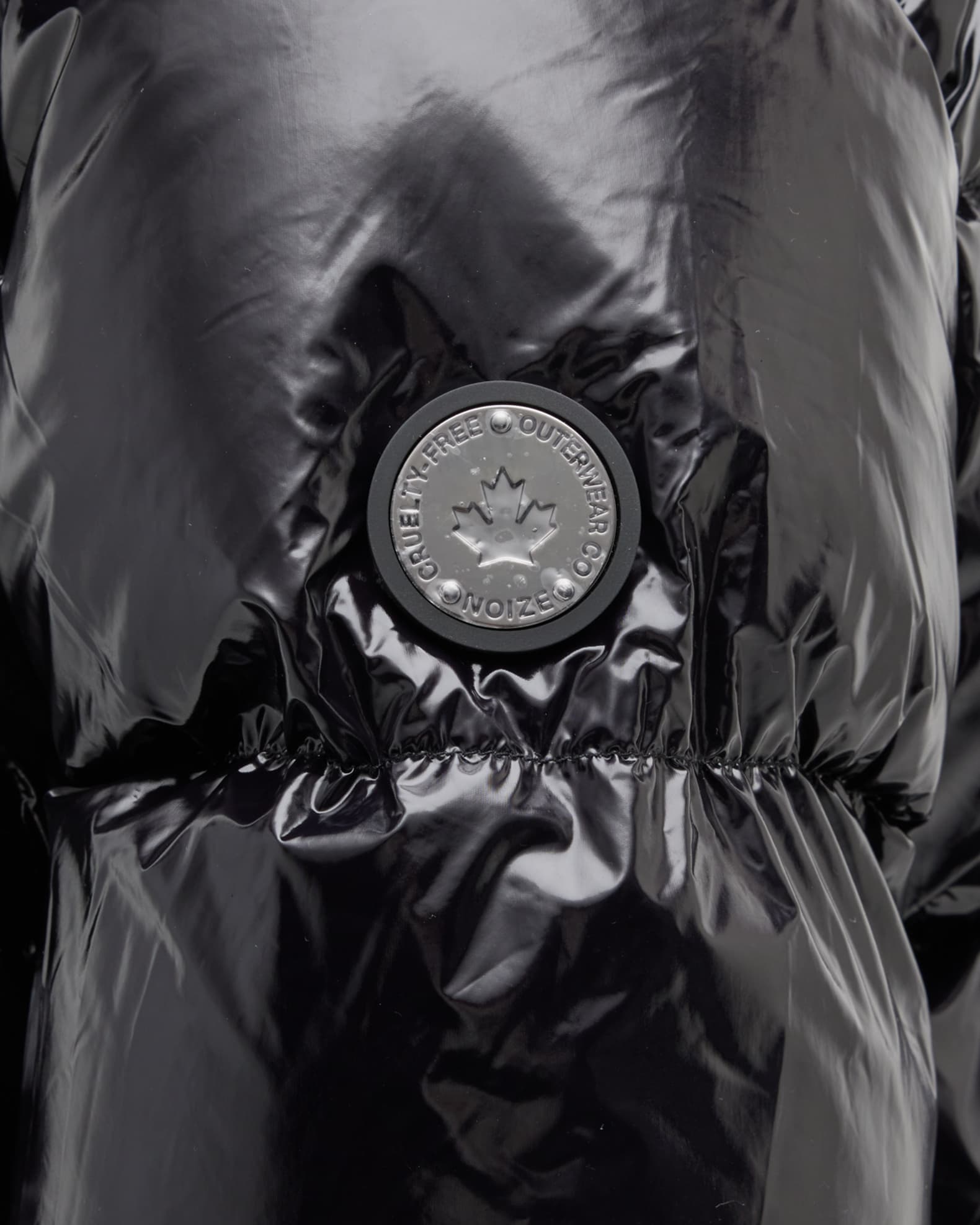 NOIZE Coco Patent Cropped Puffer Jacket | Neiman Marcus