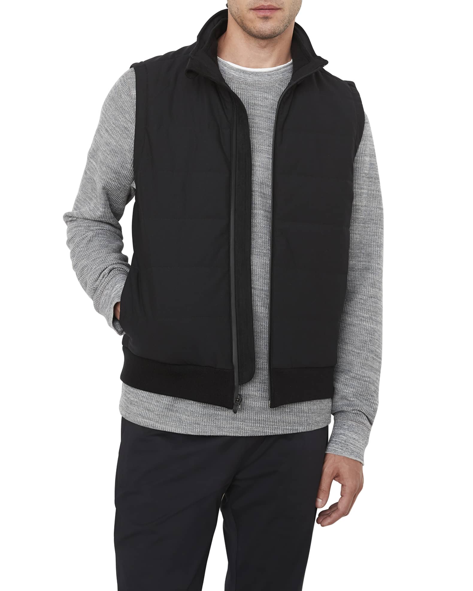 Vince Men's Modern Quilted Zip-Front Vest | Neiman Marcus