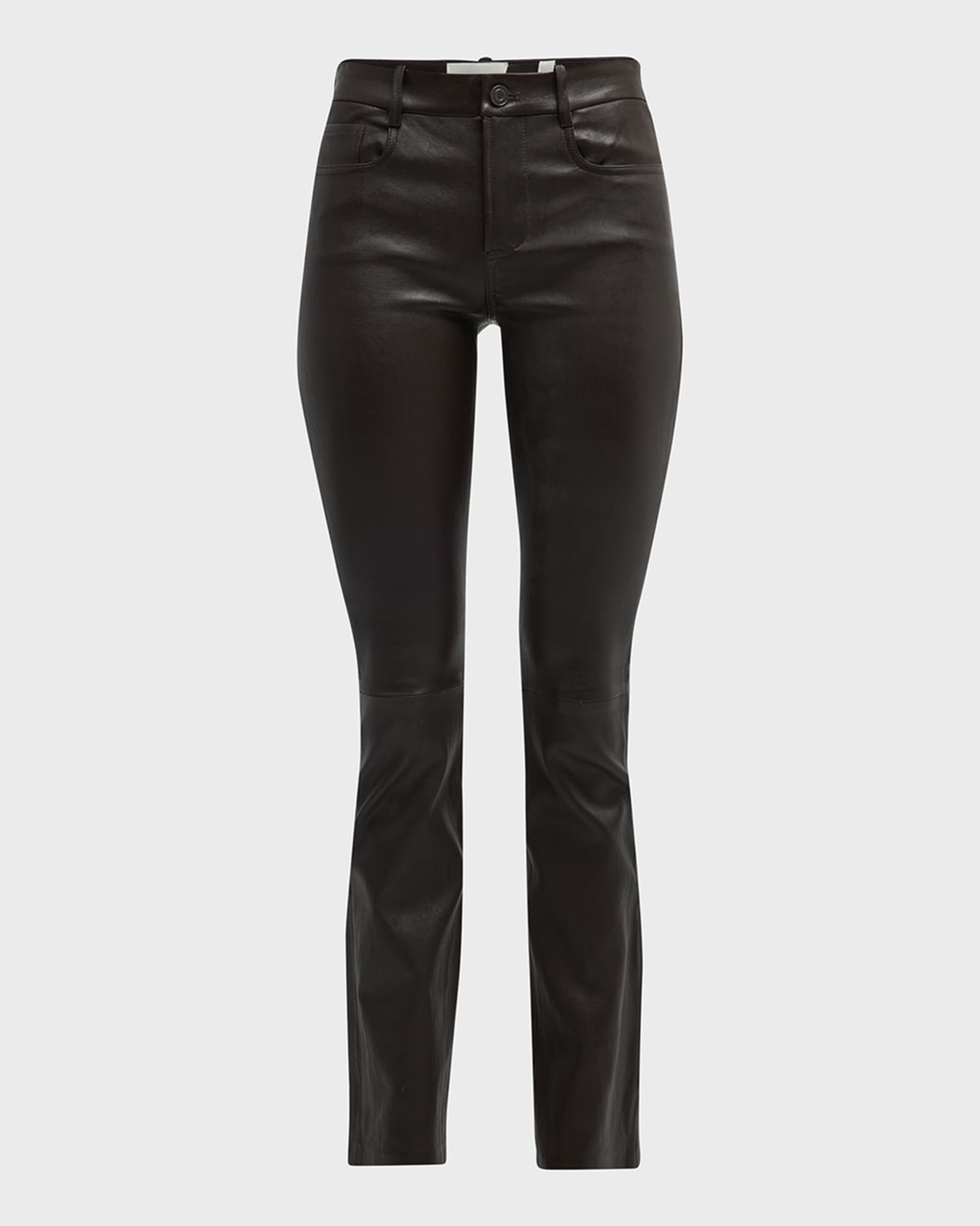 Vince Bootcut Stretch Leather Pants | Neiman Marcus