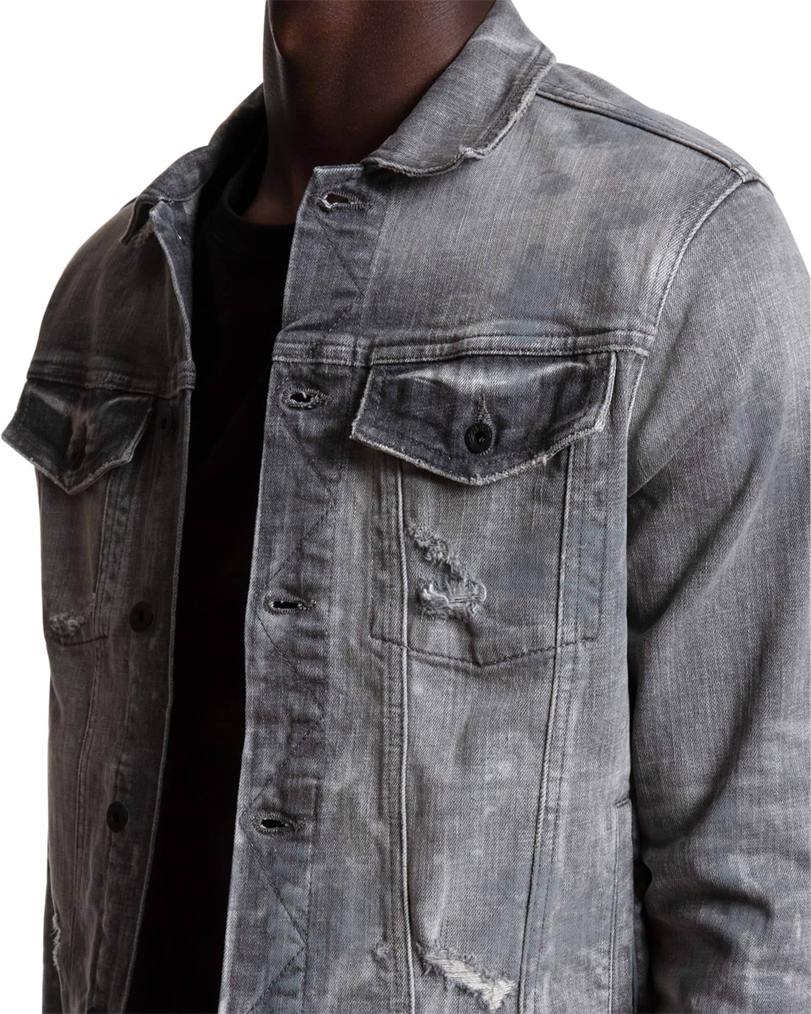 PRPS Men's Distressed Denim Trucker Jacket | Neiman Marcus