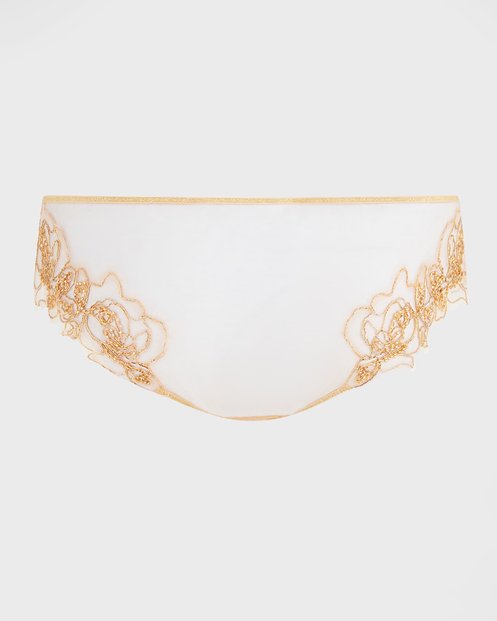 Agent Provocateur Lindie Beaded Floral-Embroidered Tulle Briefs ...