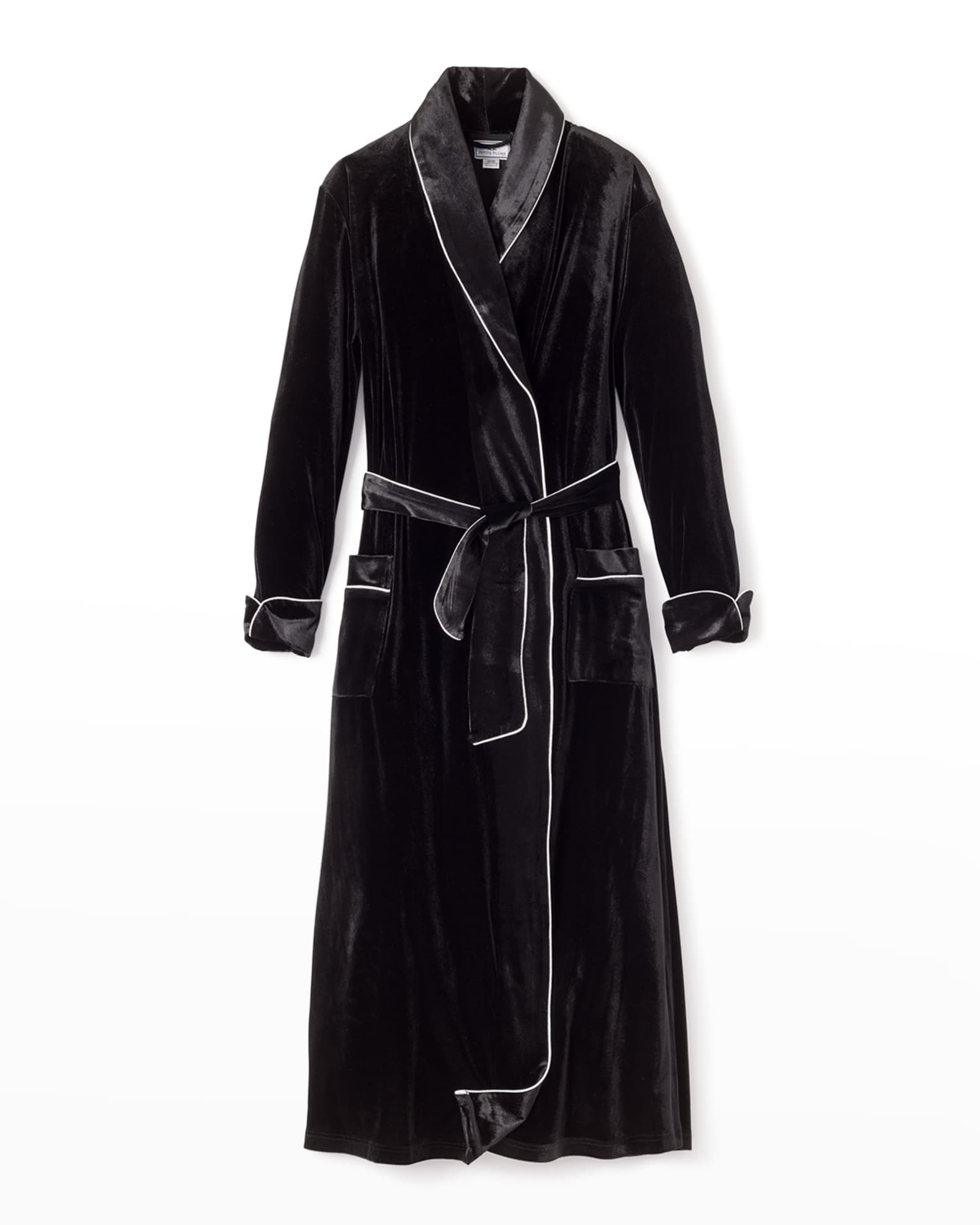 Petite Plume Shawl-Collar Velour Robe | Neiman Marcus