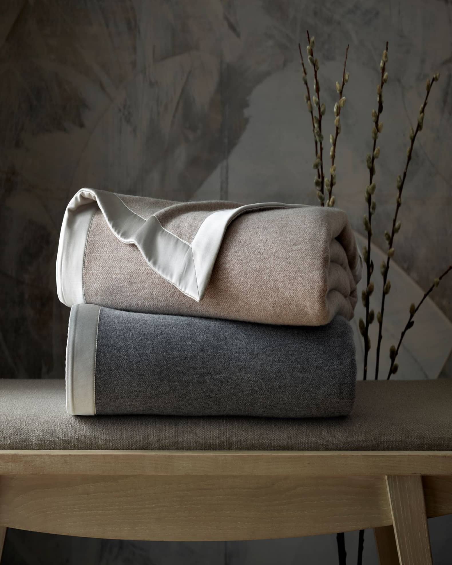 Home Treasures Brunello Cashmere Coverlet, 94" x 98" | Neiman Marcus