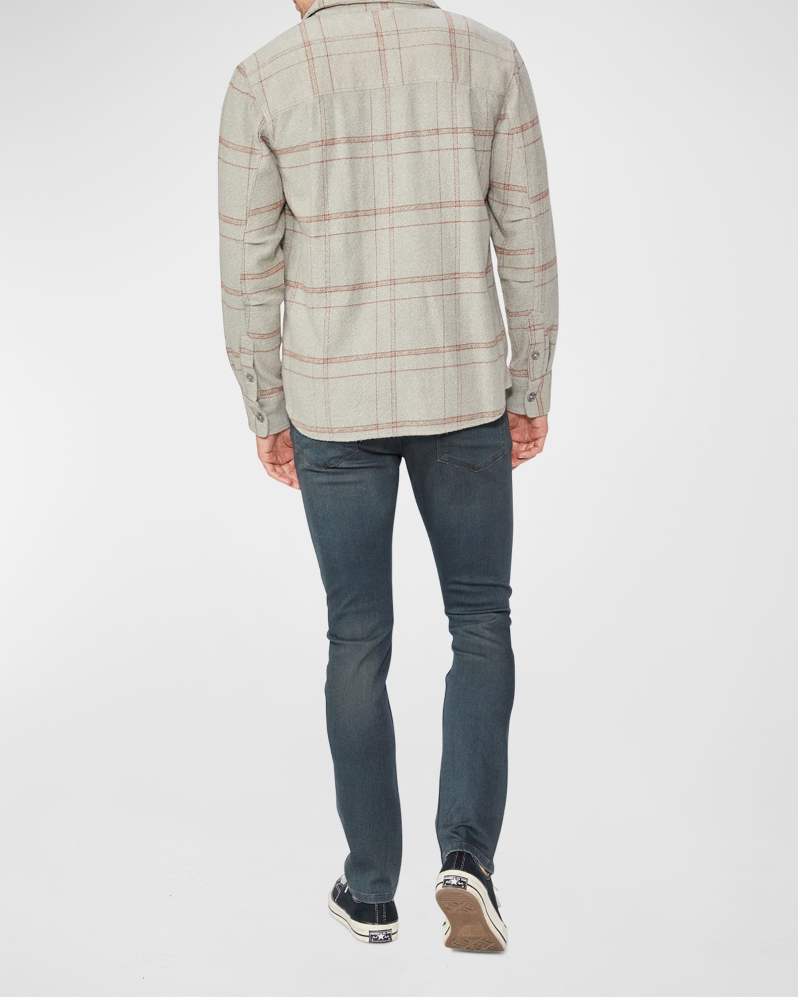 PAIGE Men's Wilbur Plaid Flannel Overshirt | Neiman Marcus