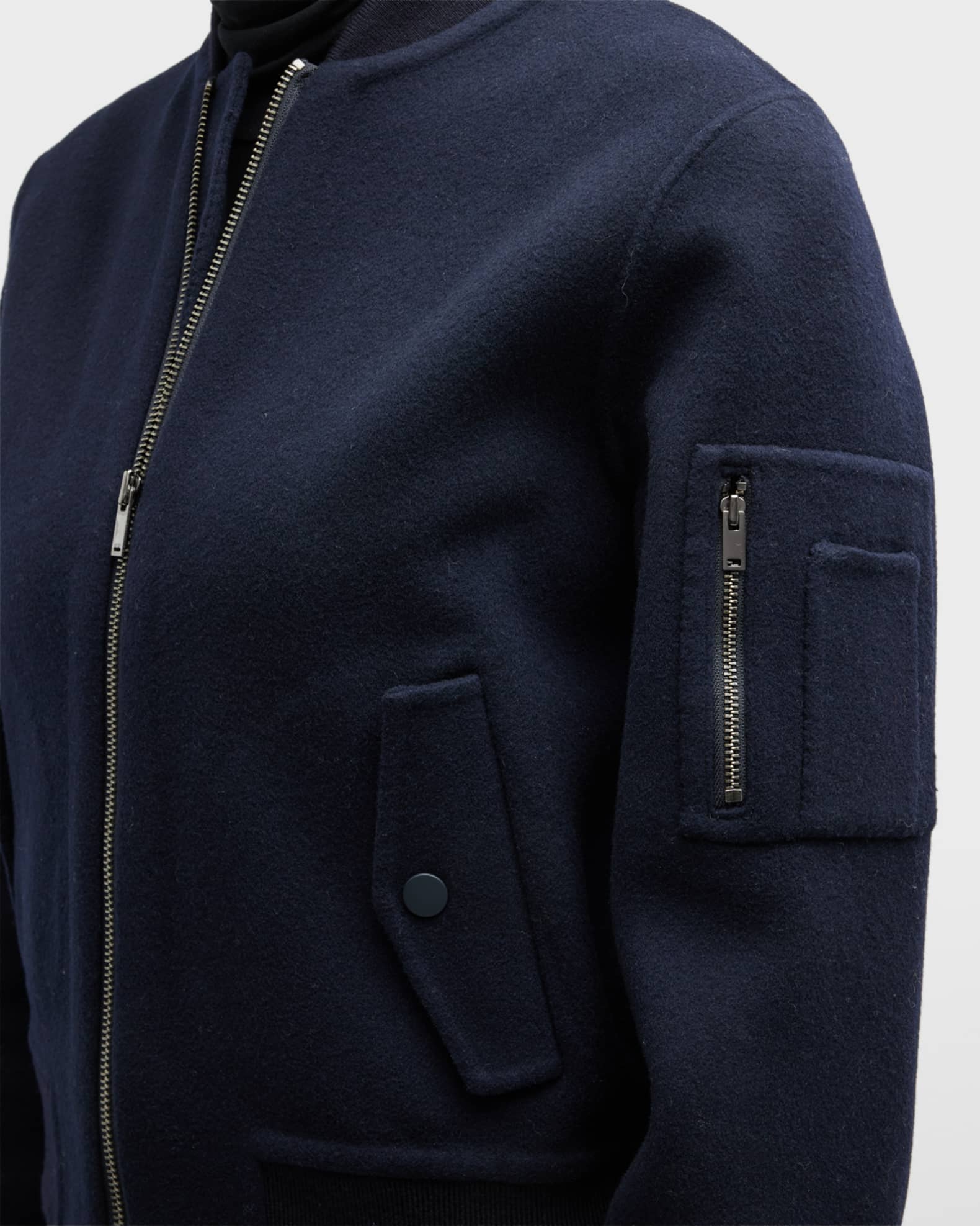 Theory Wool-Cashmere Bomber Jacket | Neiman Marcus