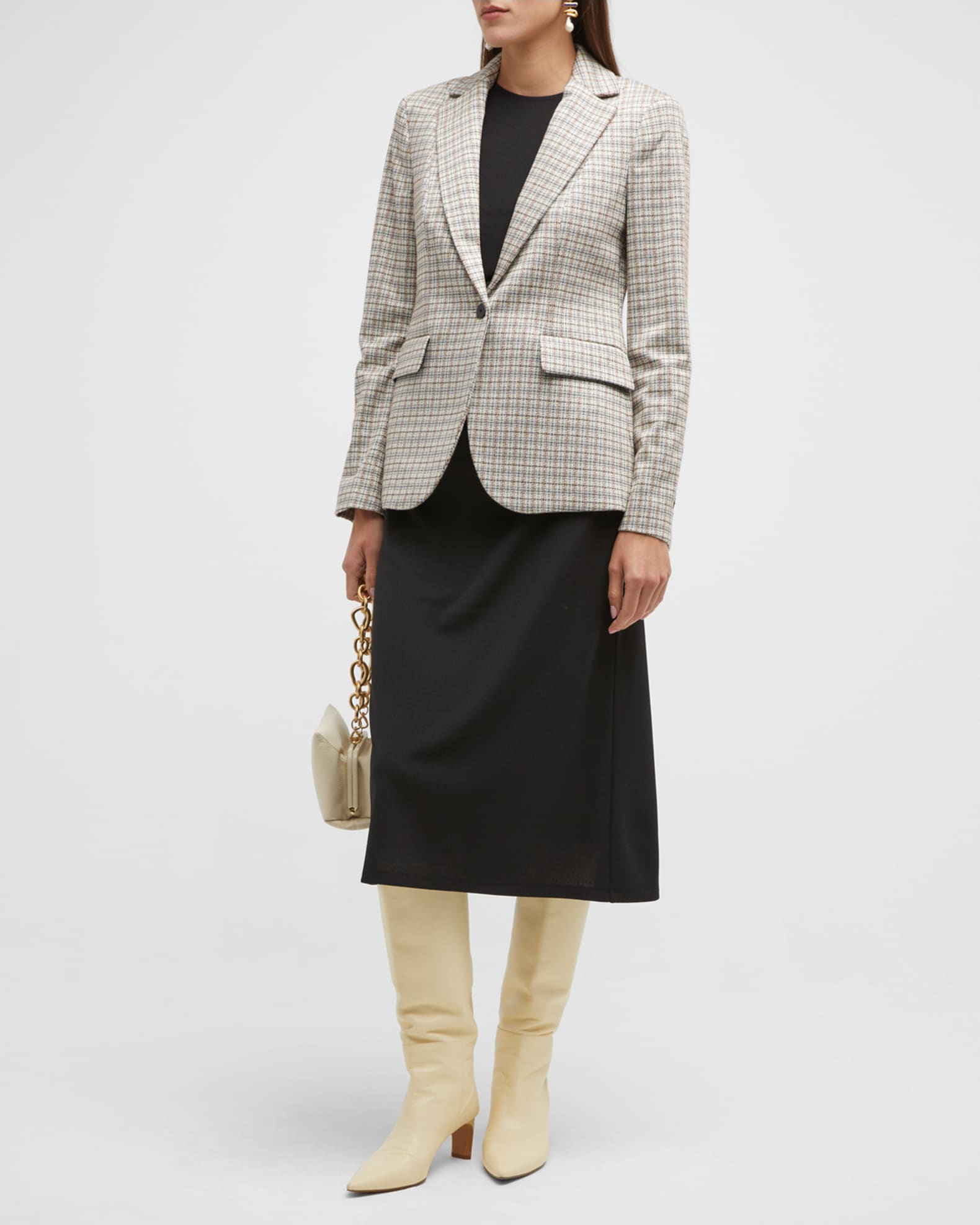 Theory Grid Cutaway Riding Blazer | Neiman Marcus