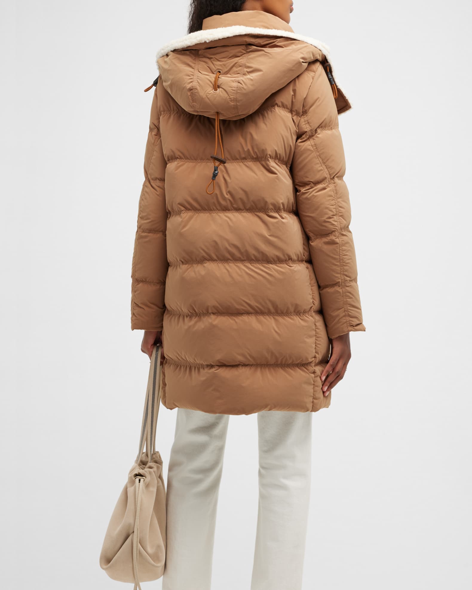 Peuterey Guardian Long Puffer Coat with Faux Shearling | Neiman Marcus