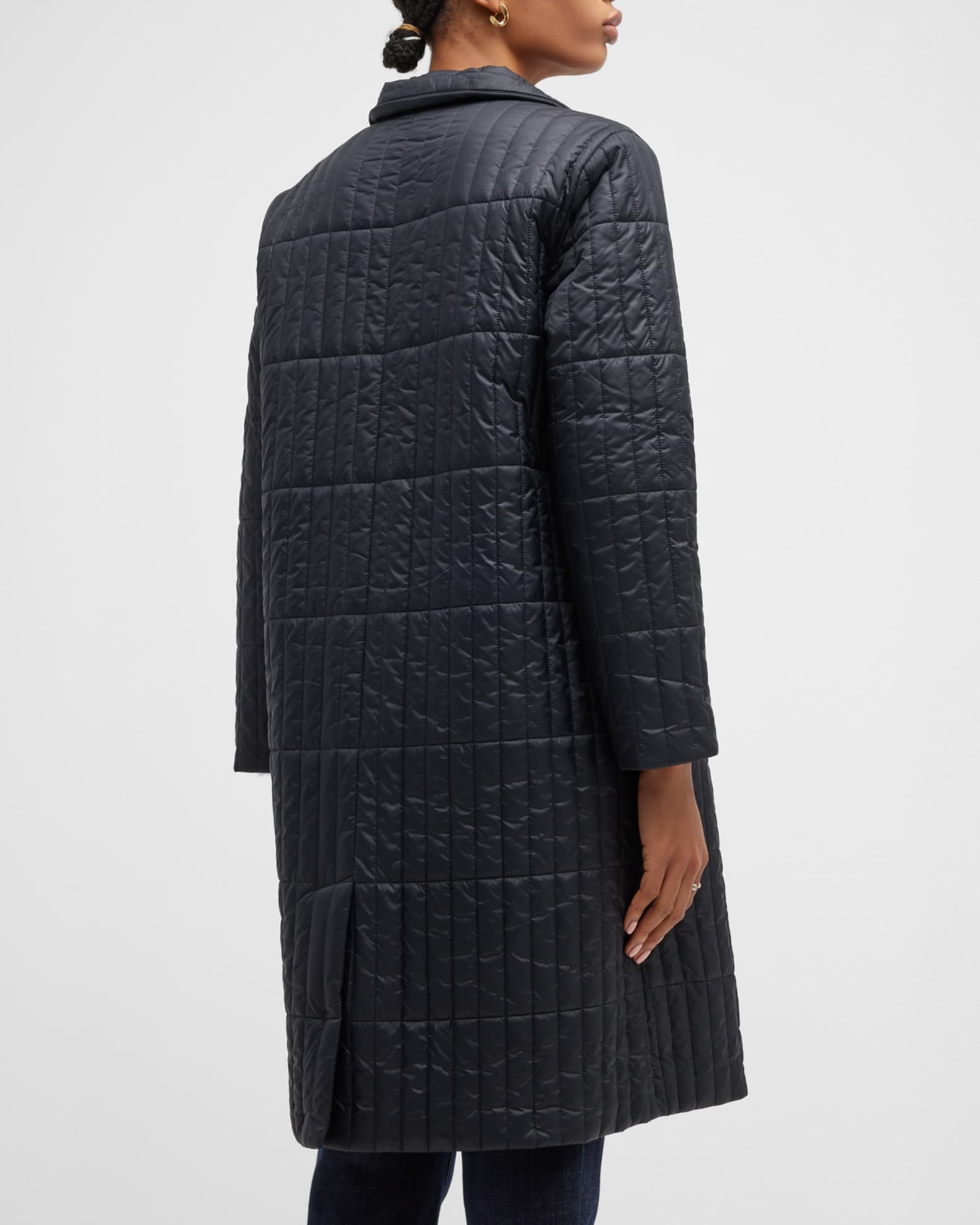 Eileen Fisher Quilted High-Collar Coat | Neiman Marcus