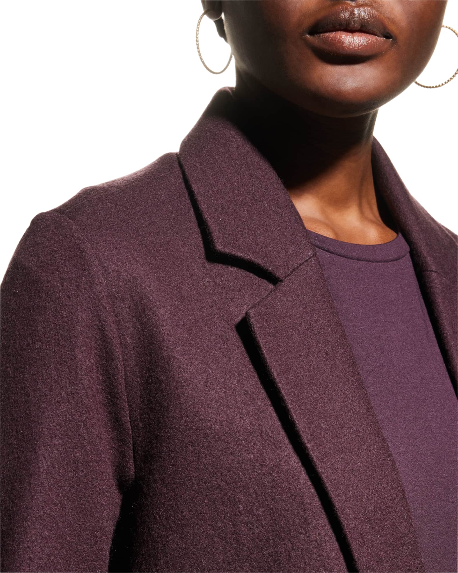 Eileen Fisher Open-Front Wool Blazer | Neiman Marcus