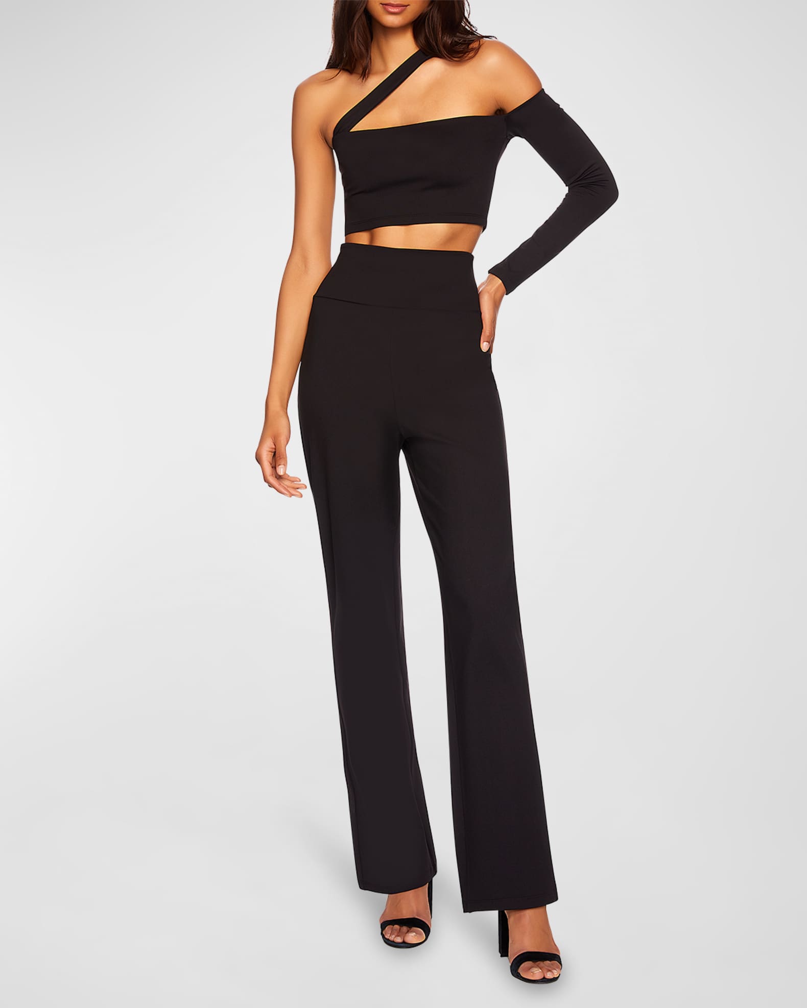 Susana Monaco One-Shoulder Strap Crop Top | Neiman Marcus