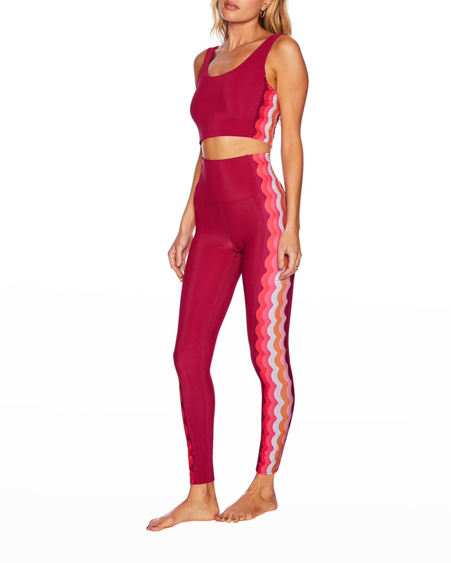 Beach Riot Megan Wave Ribbed Leggings | Neiman Marcus