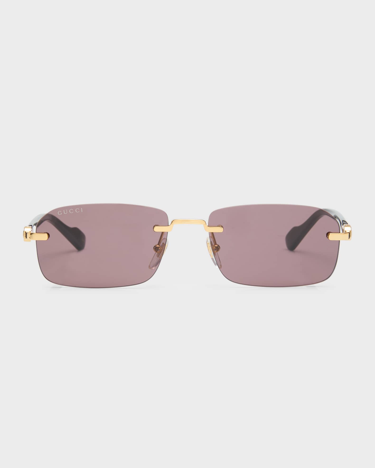 Gucci Men's Rimless Metal Rectangle Sunglasses | Neiman Marcus