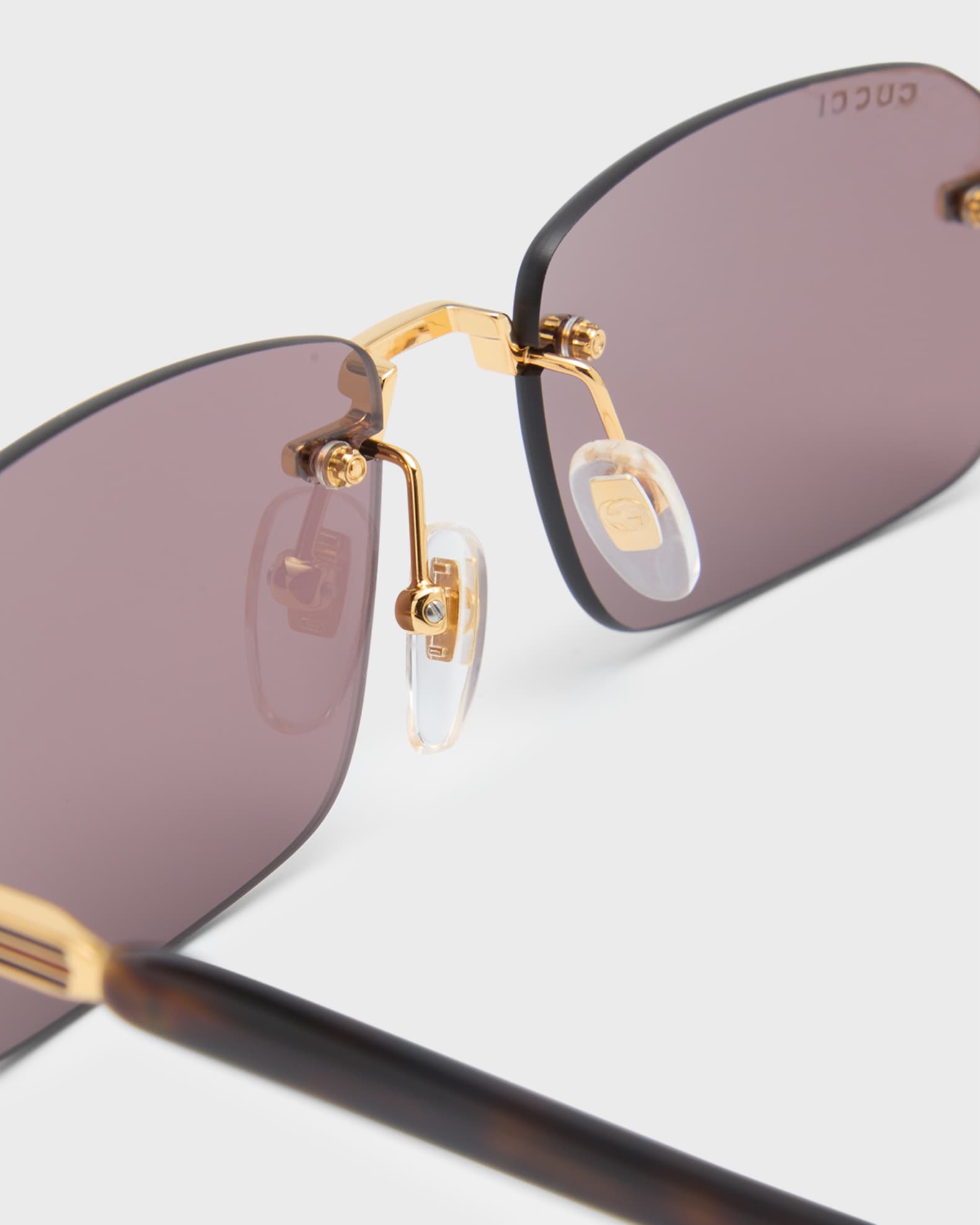 Gucci Men's Rimless Metal Rectangle Sunglasses | Neiman Marcus