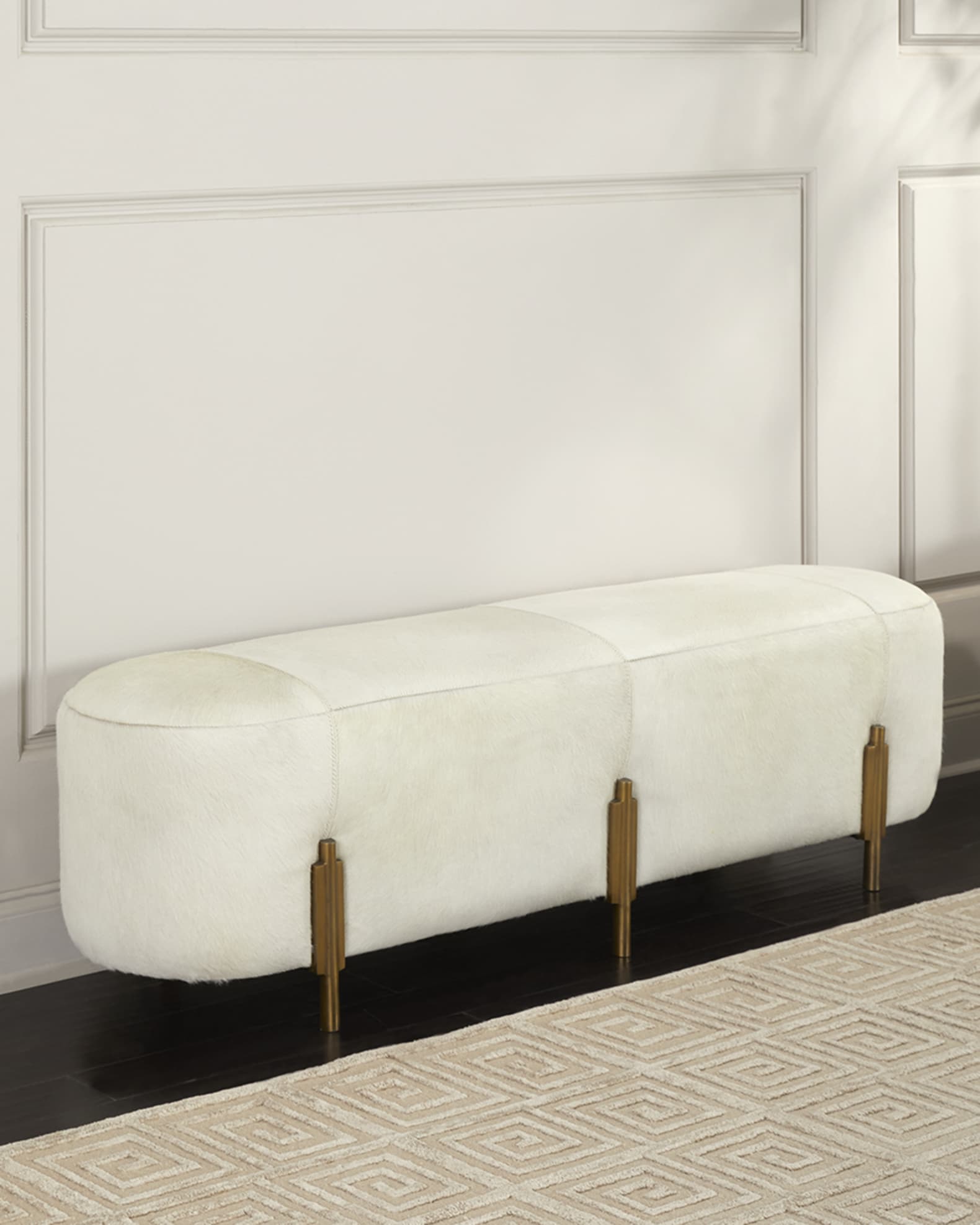 Arteriors Justin Hairhide Bench 62" | Neiman Marcus