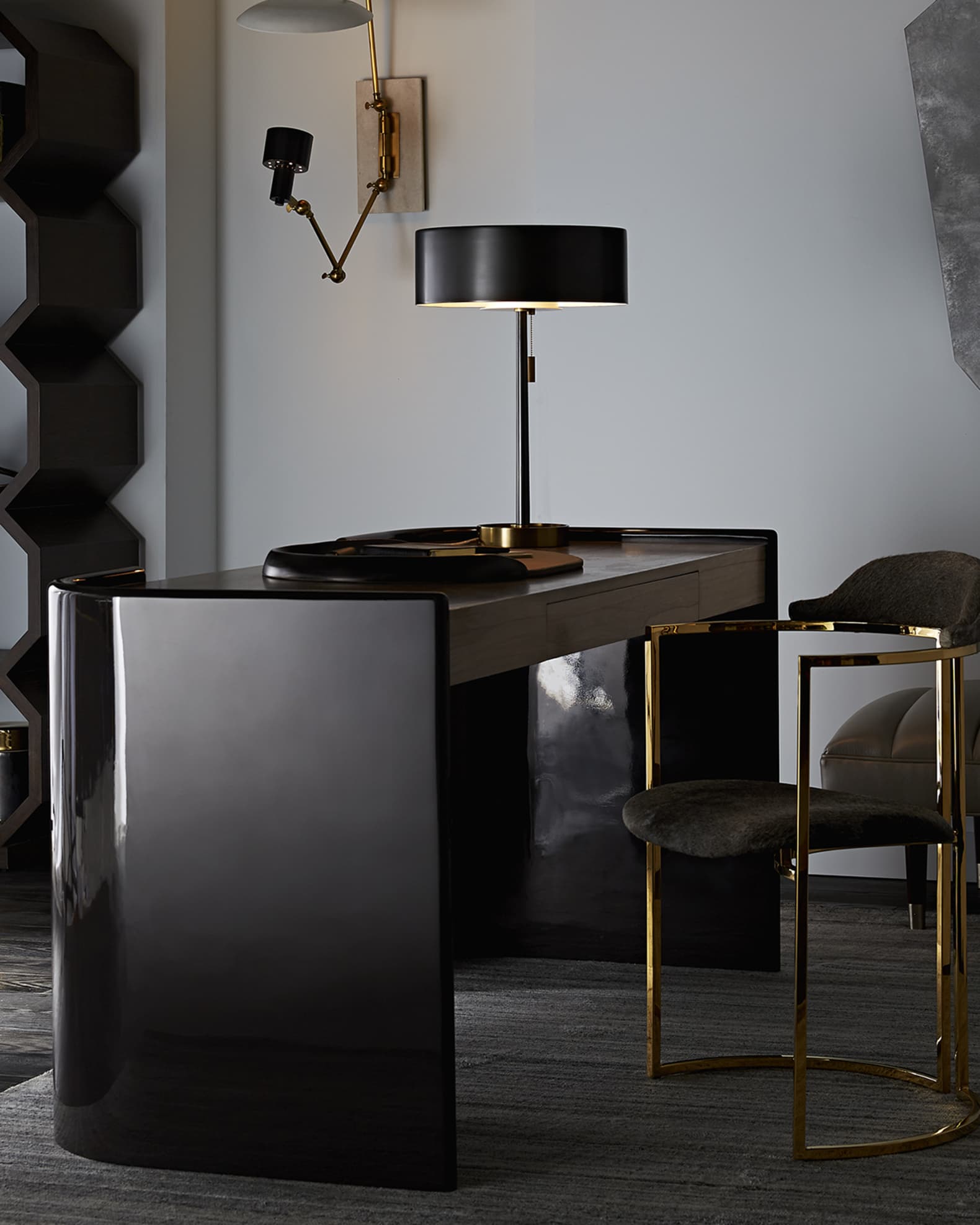 Arteriors Parnell Curved Writing Desk | Neiman Marcus