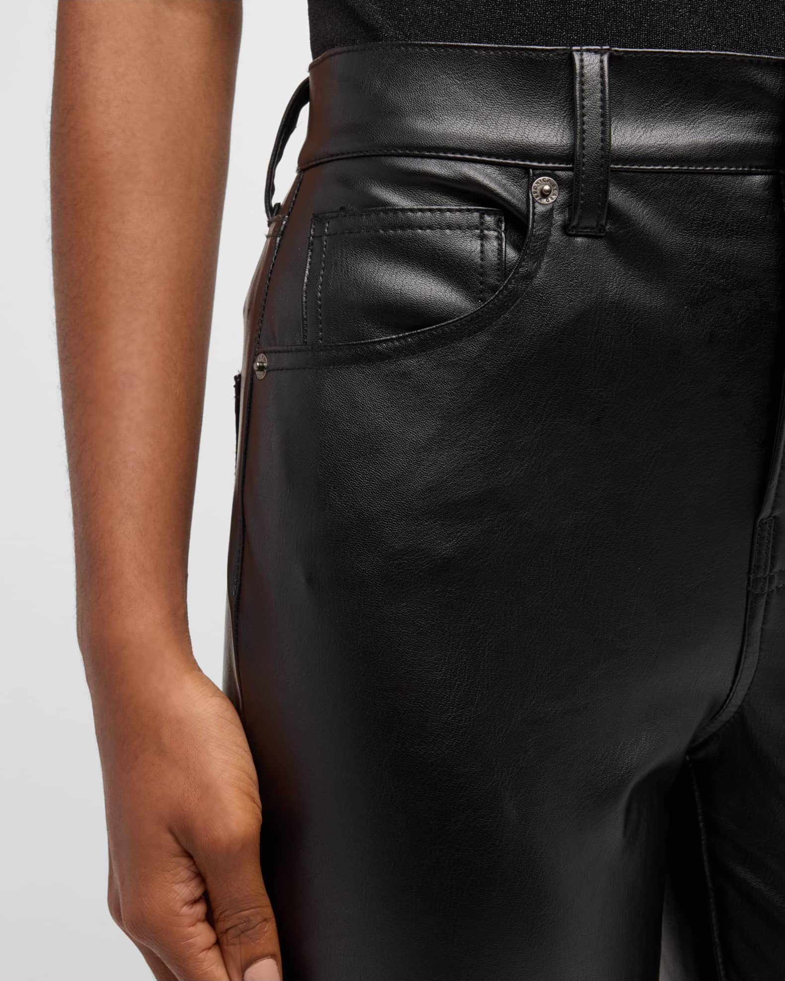 Veronica Beard Beverly High-Rise Skinny Flare Faux Leather Jeans ...