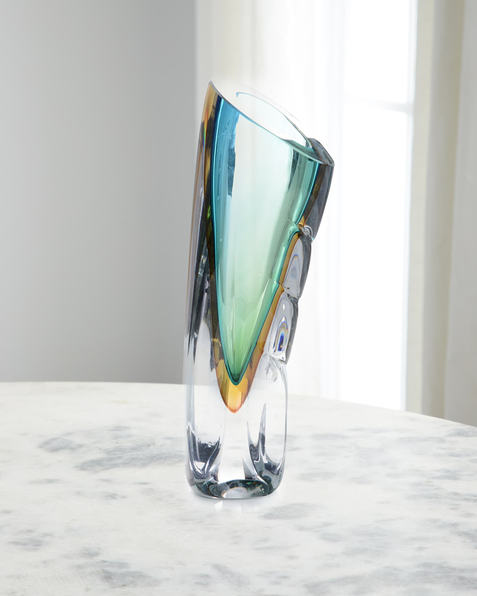 John-Richard Collection Hand-Blown Curved Glass Vase II | Neiman Marcus