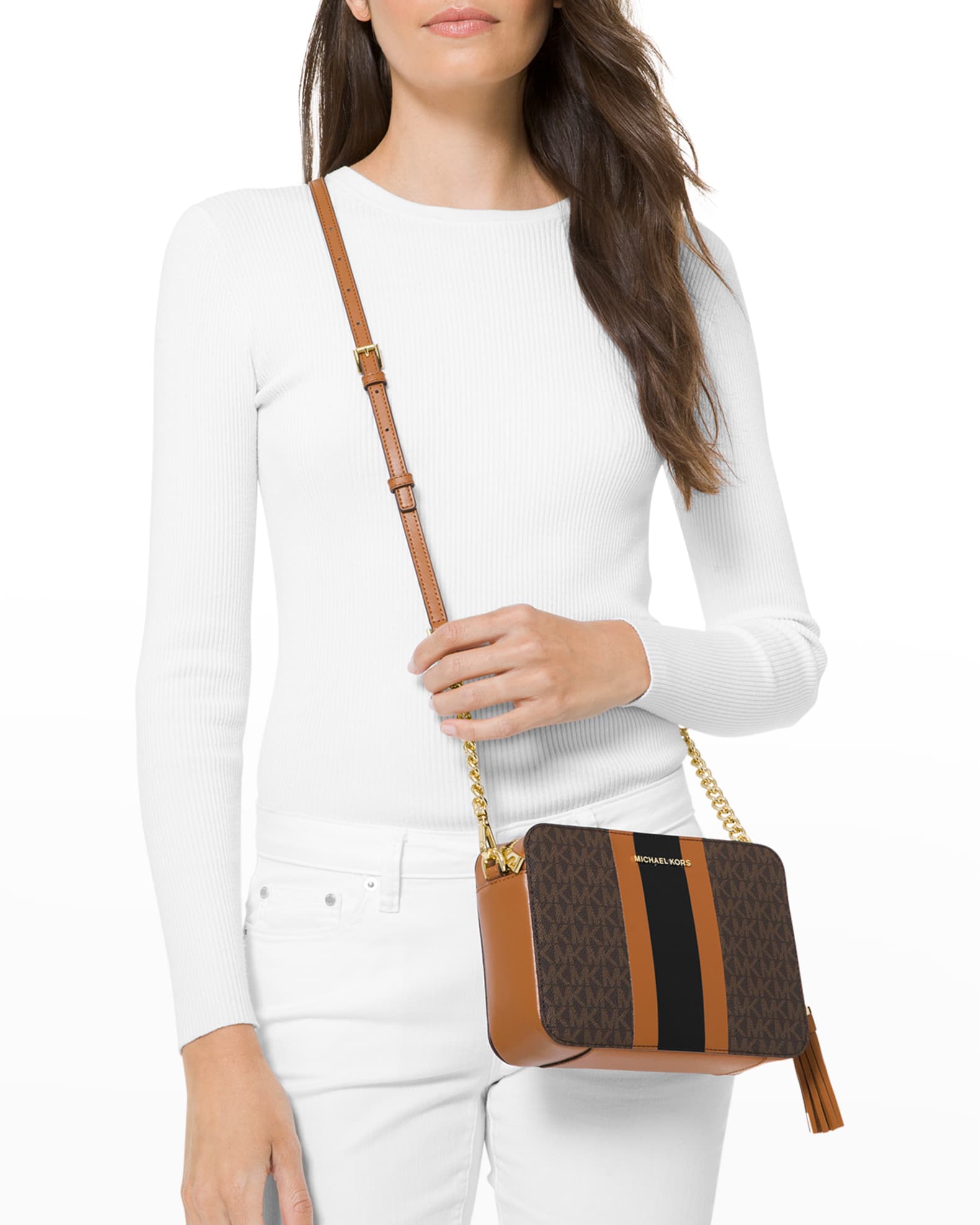 MICHAEL Michael Kors Jet Set Medium Monogram Camera Crossbody Bag ...