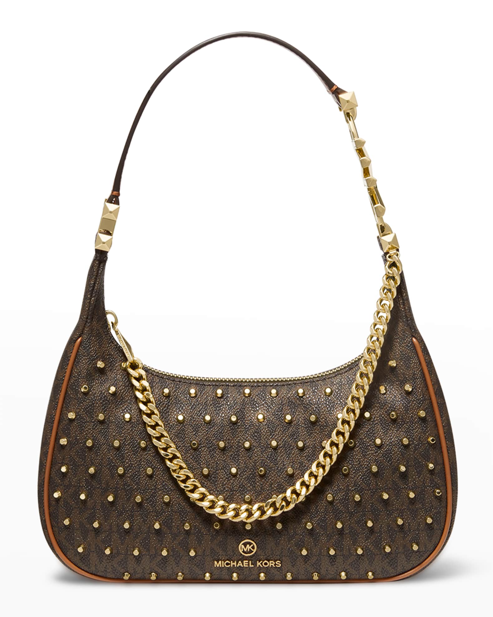 MICHAEL Michael Kors Piper Small Studded Monogram Pouchette Shoulder ...
