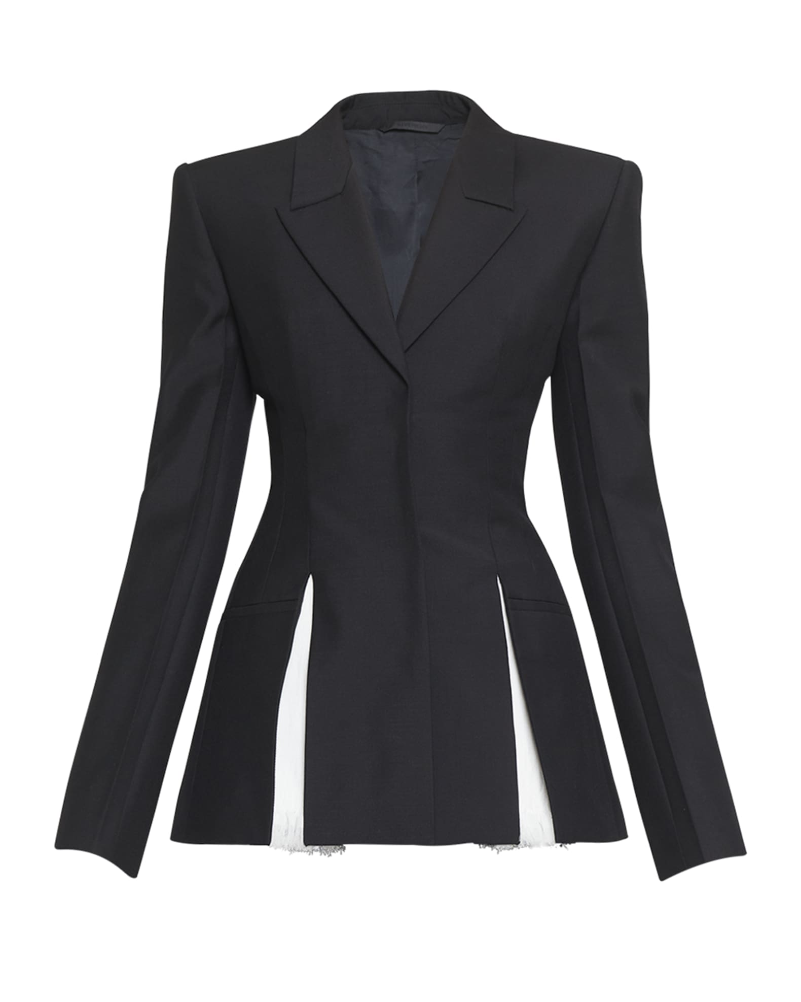 Givenchy Fringe Slits Single-Breasted Blazer Jacket | Neiman Marcus