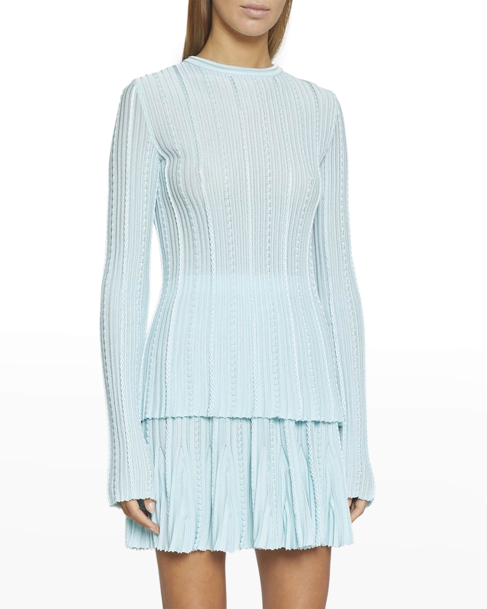 Givenchy Back-Cutout Pointelle Rib Sweater | Neiman Marcus