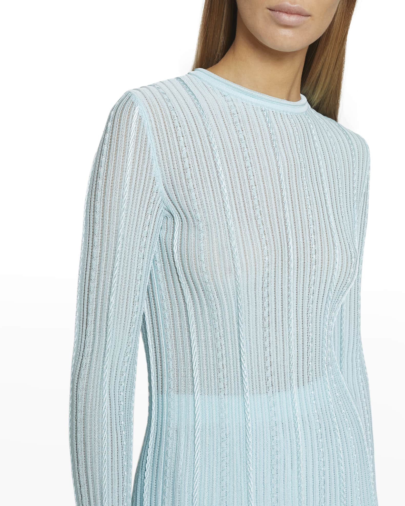 Givenchy Back-Cutout Pointelle Rib Sweater | Neiman Marcus
