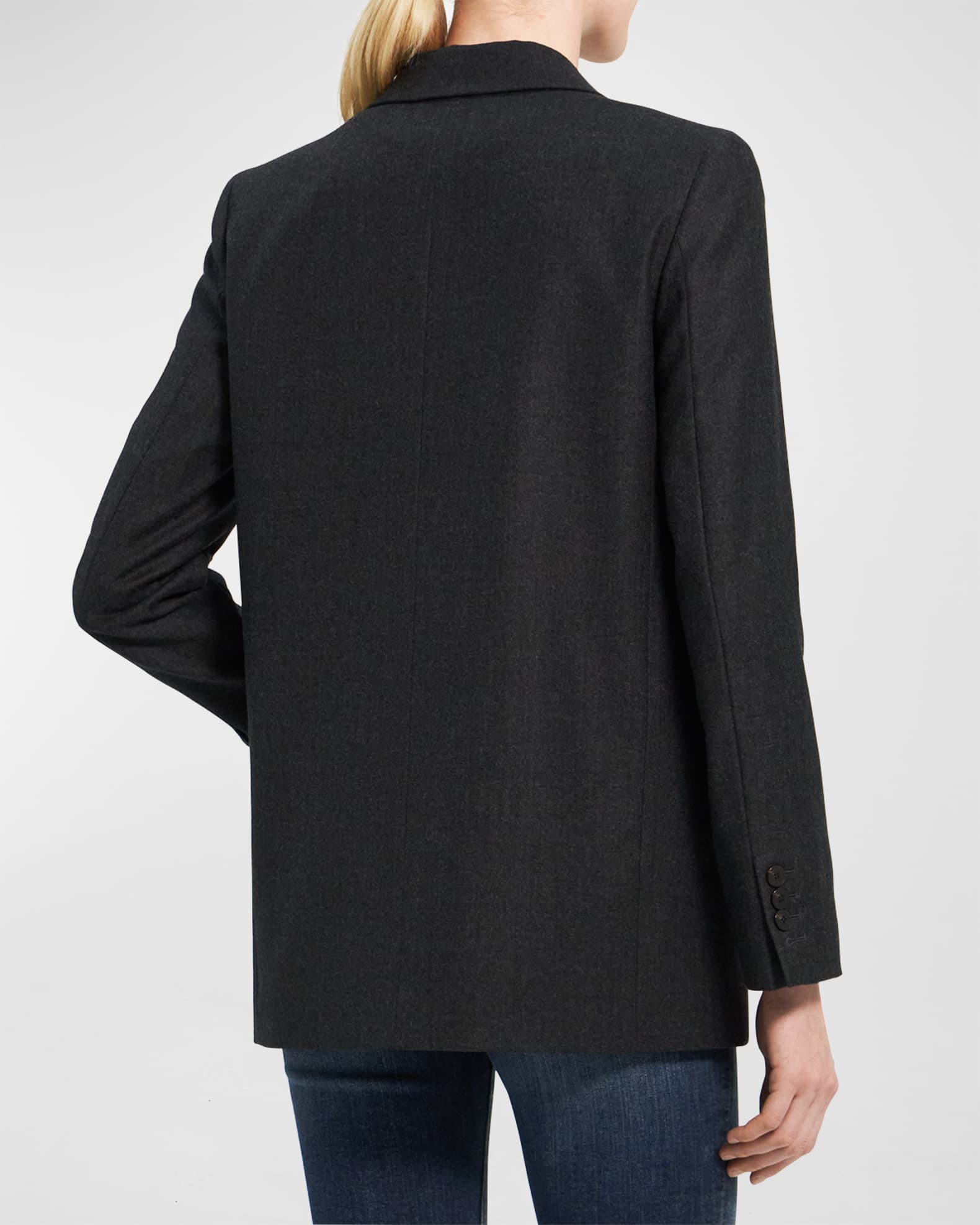 Theory Boyfriend Double-Breasted Wool Jacket | Neiman Marcus