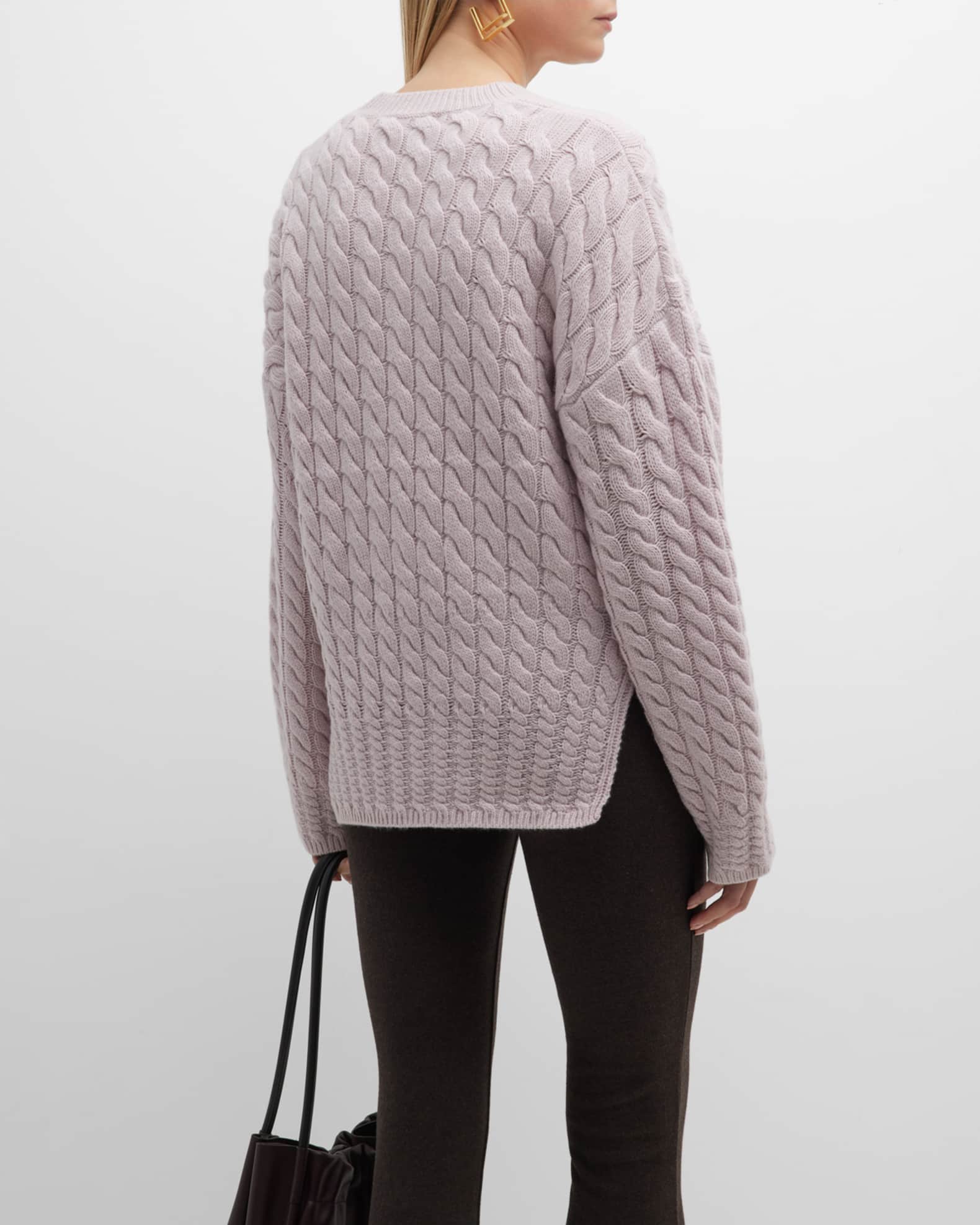 Theory Karenia Cable-Knit Wool-Cashmere Sweater | Neiman Marcus