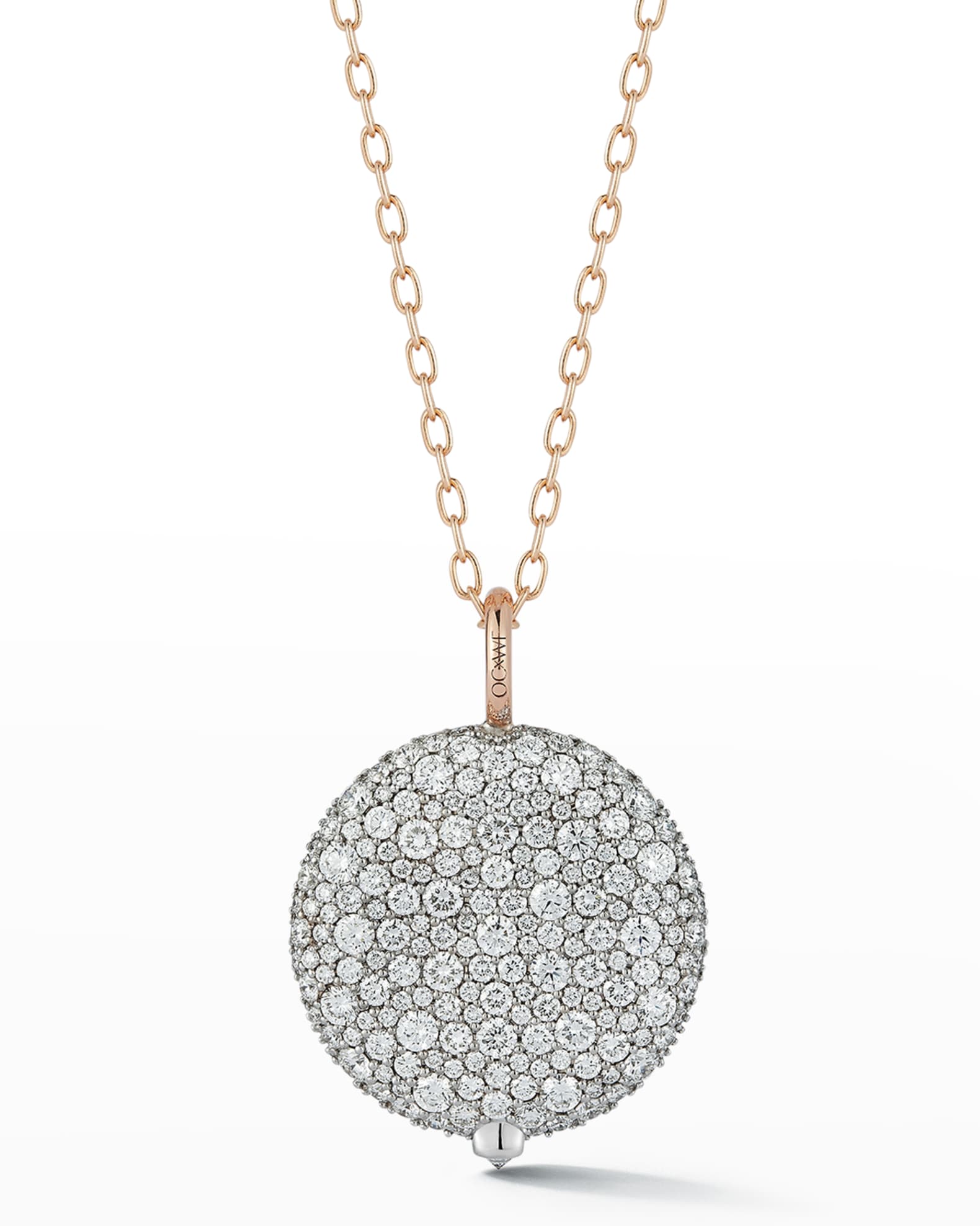 Walters Faith 25mm Large Pebble Pendant in 18K Rose Gold and Diamonds ...