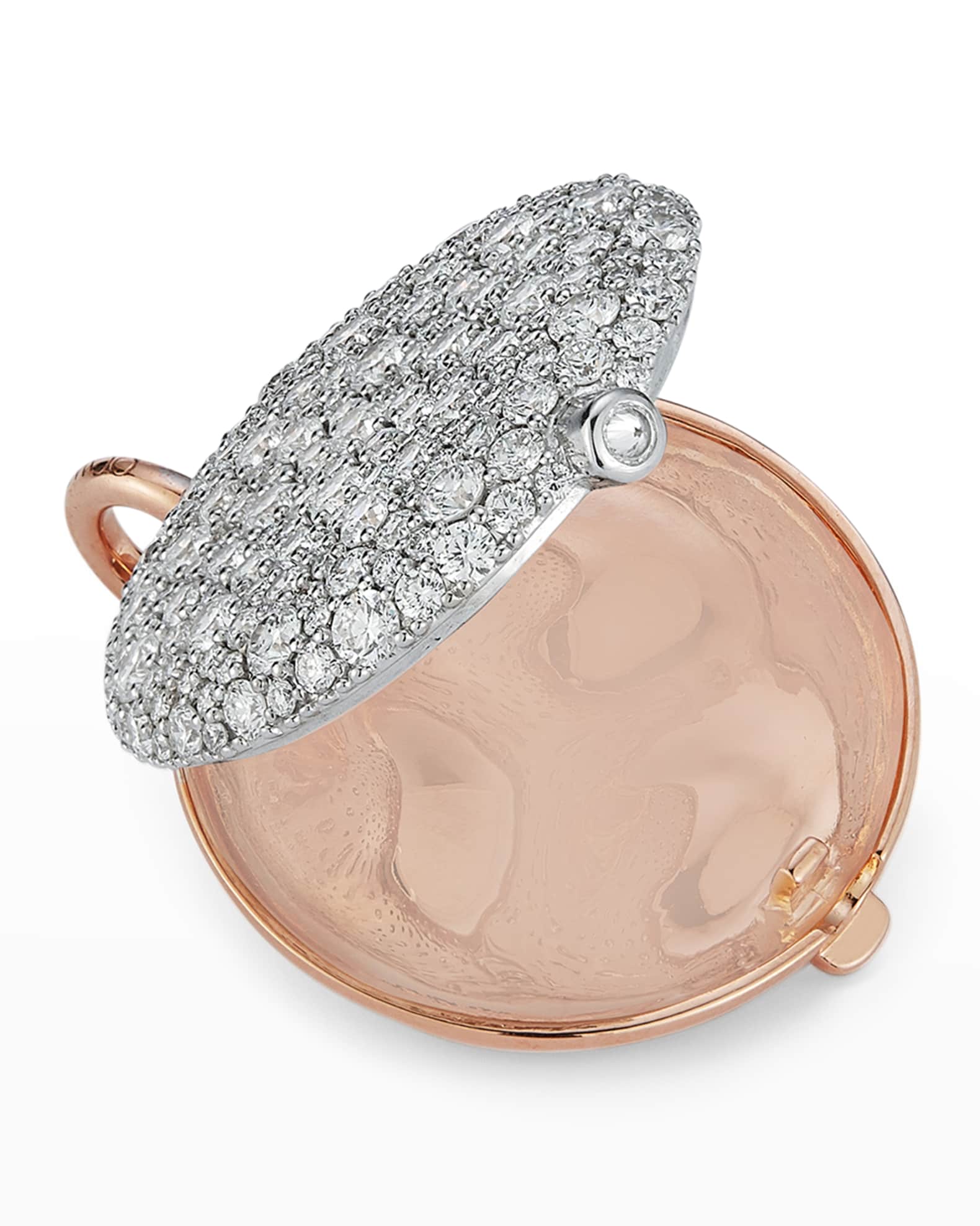 Walters Faith 25mm Large Pebble Pendant in 18K Rose Gold and Diamonds ...