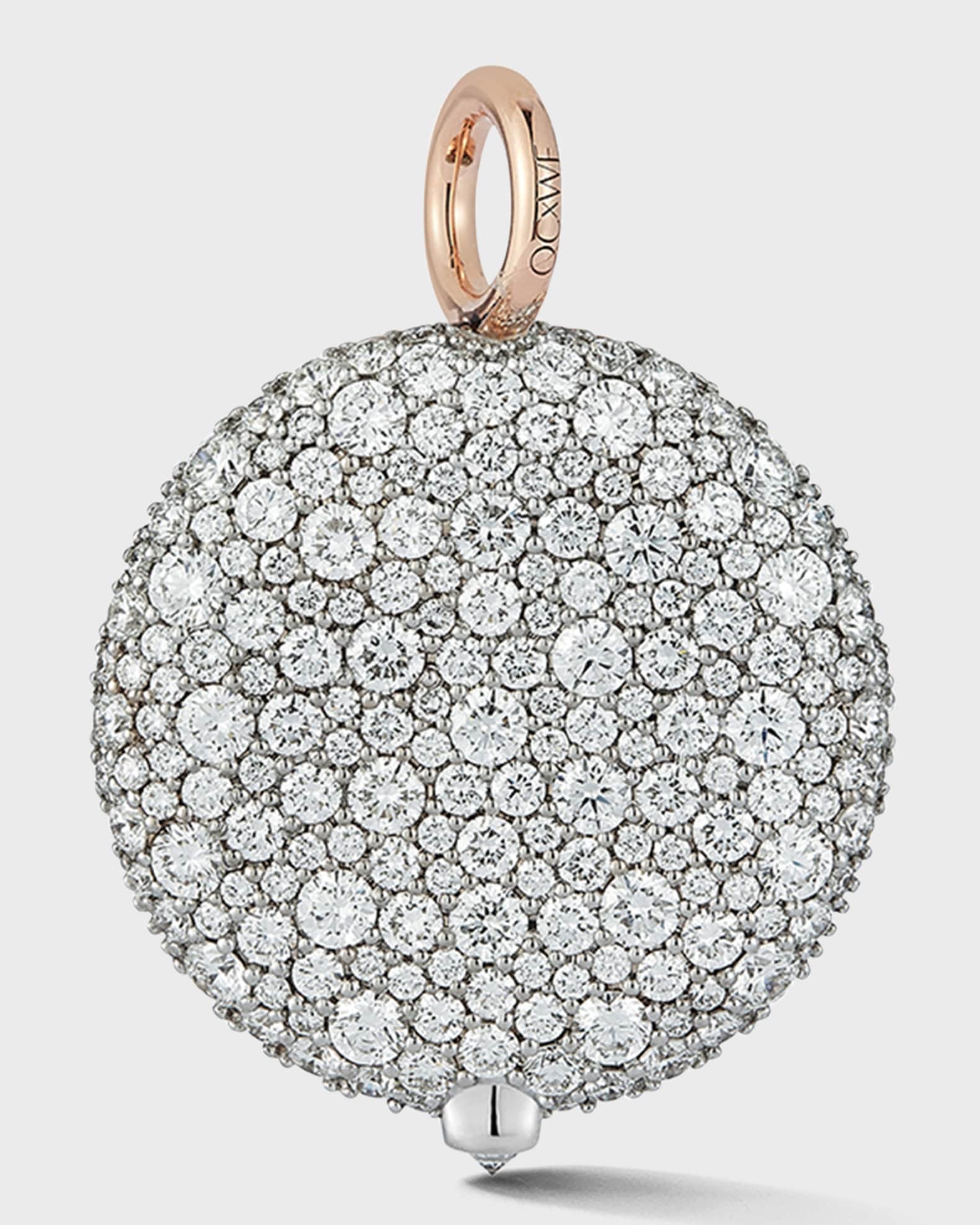 Walters Faith 25mm Large Pebble Pendant in 18K Rose Gold and Diamonds ...