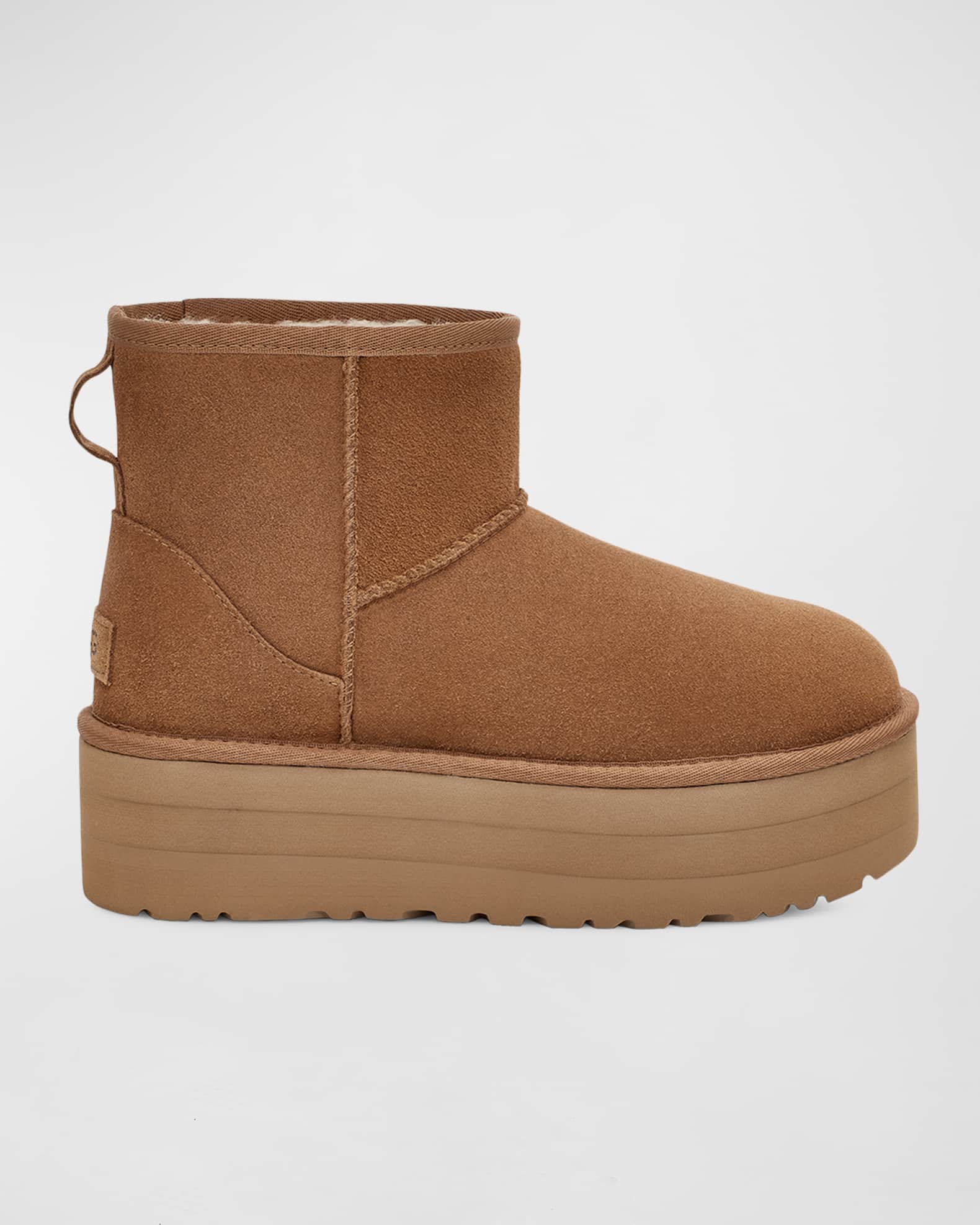 UGG Classic Mini Platform Suede Booties | Neiman Marcus