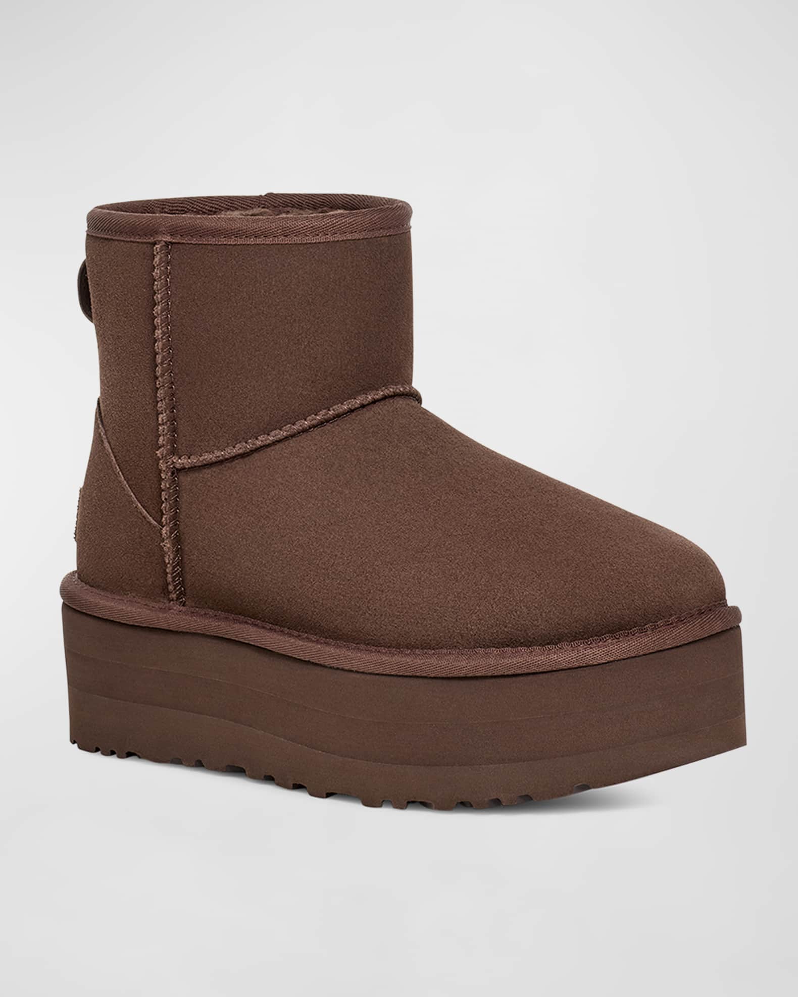 UGG Classic Mini Platform Suede Booties | Neiman Marcus