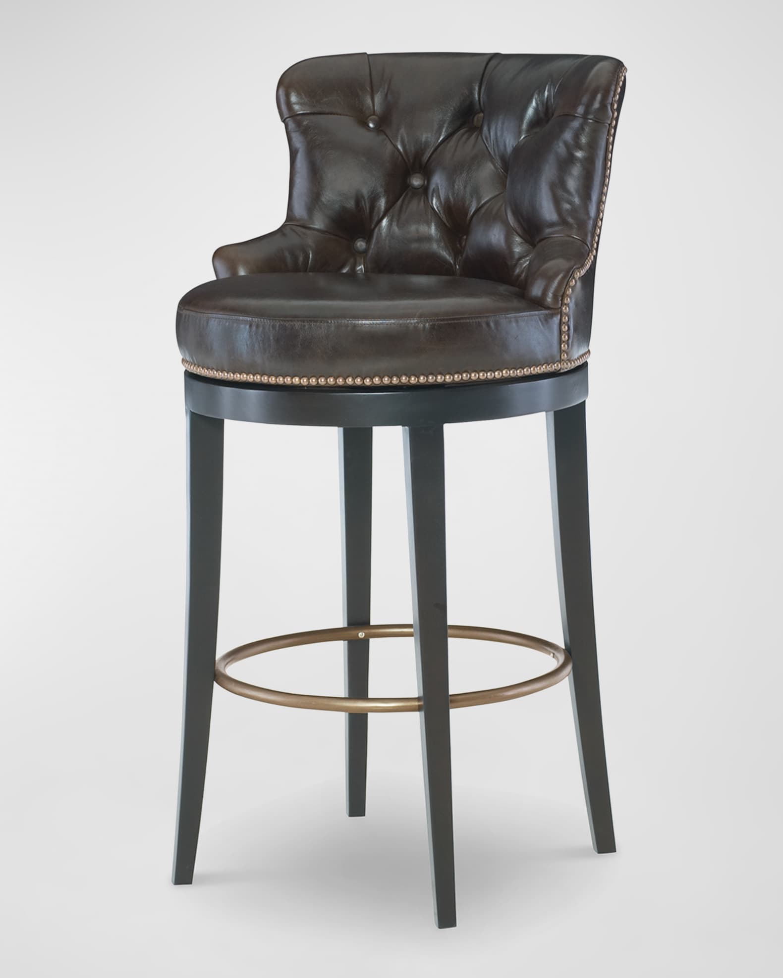 Century Furniture Forte Swivel Leather Bar Stool - 31" | Neiman Marcus