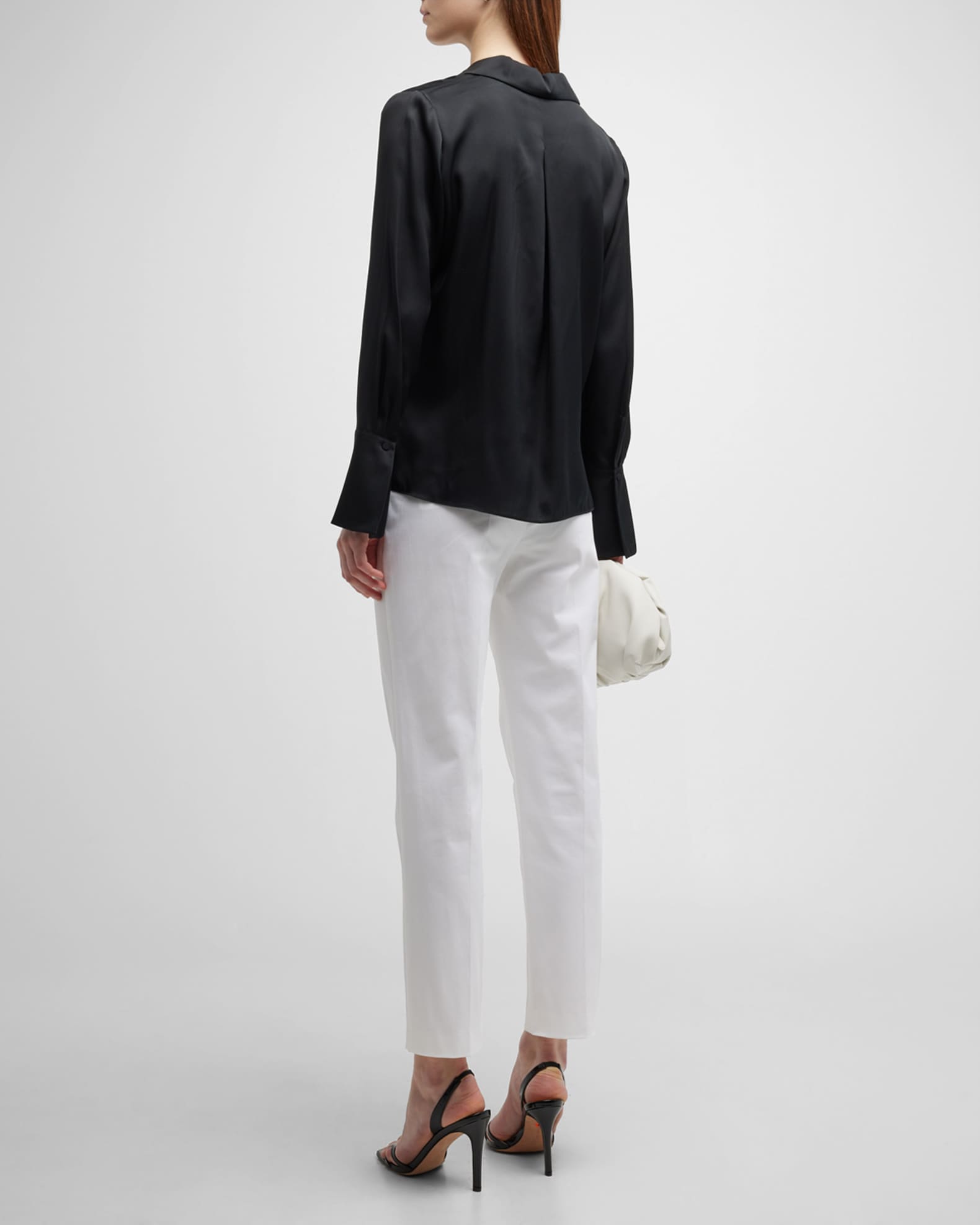 Kobi Halperin Liv Split-Cuff Stretch Silk Blouse | Neiman Marcus