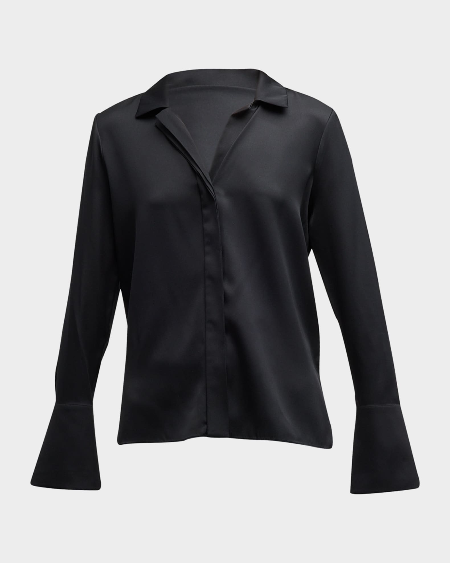 Kobi Halperin Liv Split-Cuff Stretch Silk Blouse | Neiman Marcus