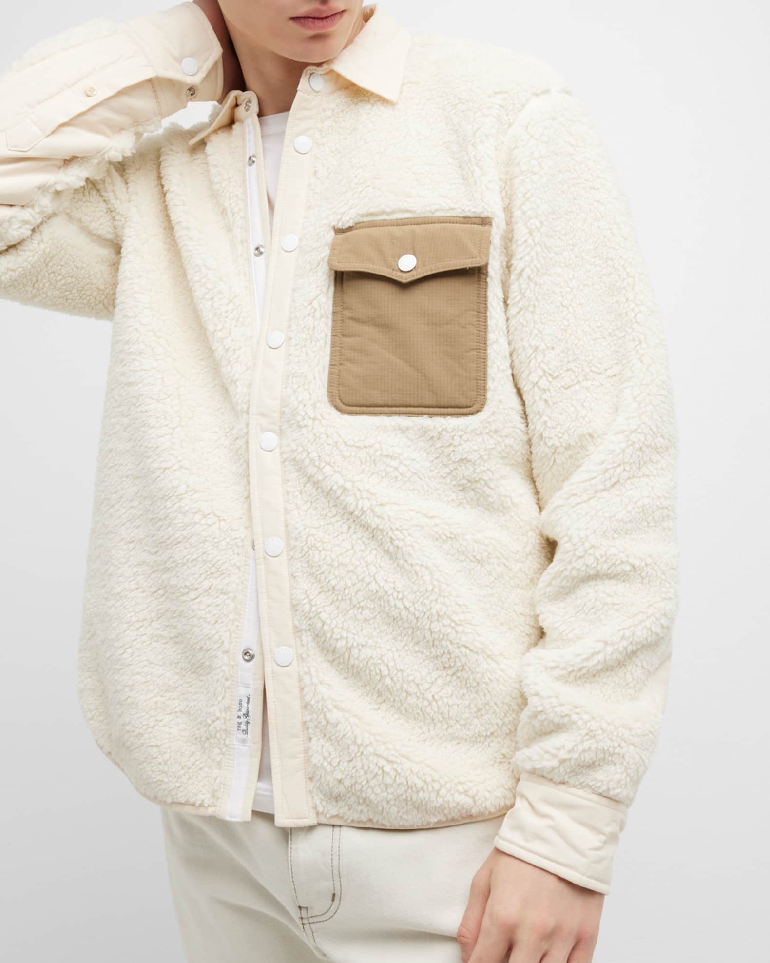 Rag & Bone Men's Fleece Snap-Front Shirt Jacket | Neiman Marcus