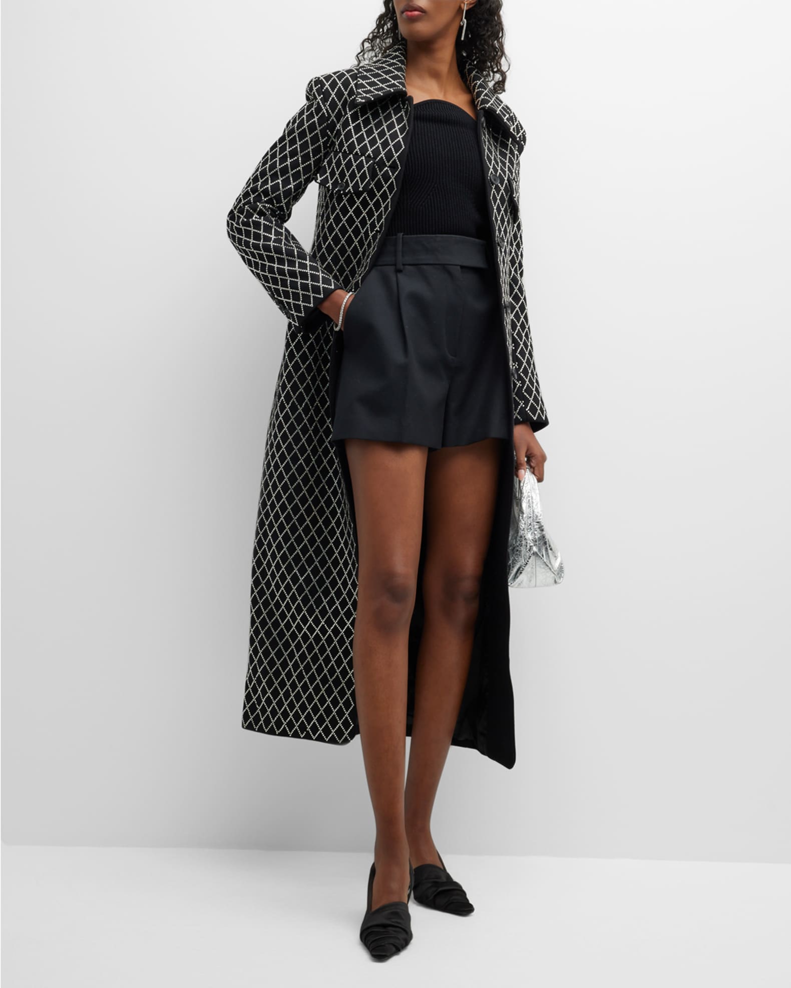 Khaite Estelle Crystal Embellished Long Coat | Neiman Marcus