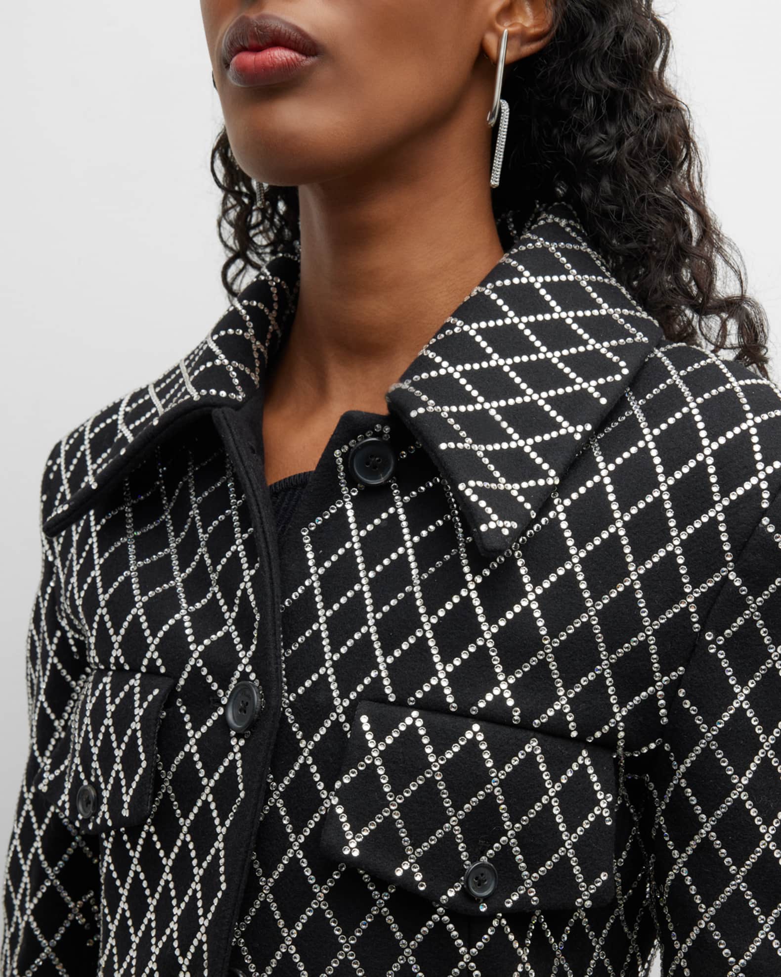 Khaite Estelle Crystal Embellished Long Coat | Neiman Marcus