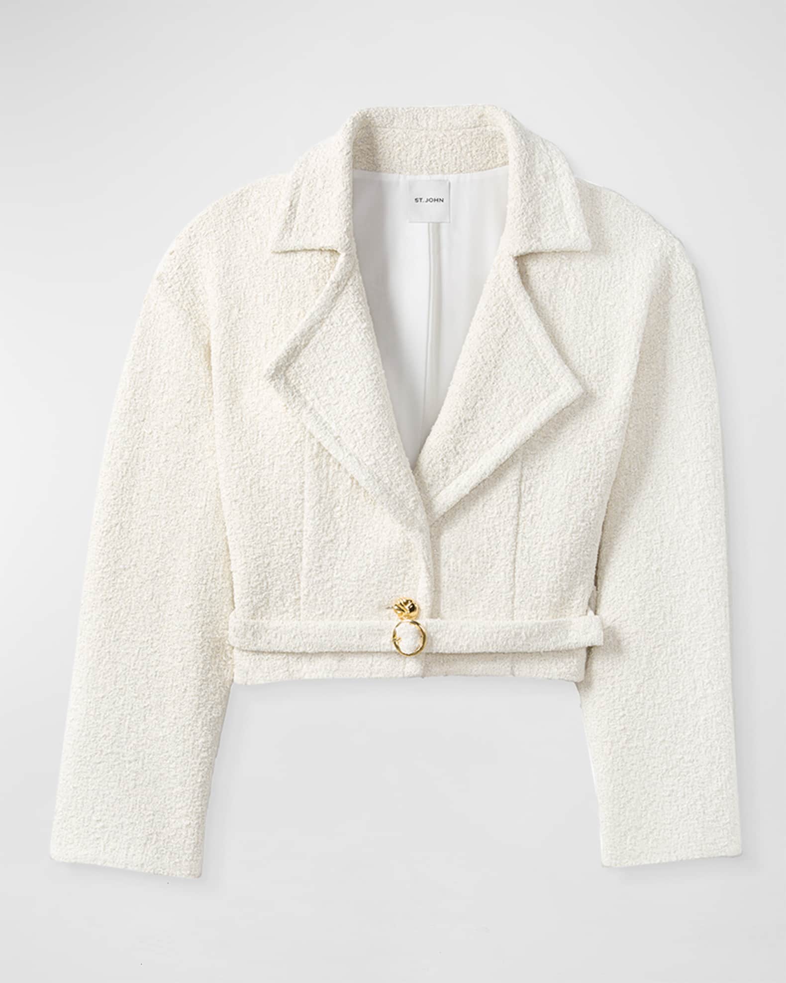 Solid Boucle Tweed Jacket and Pants | Neiman Marcus