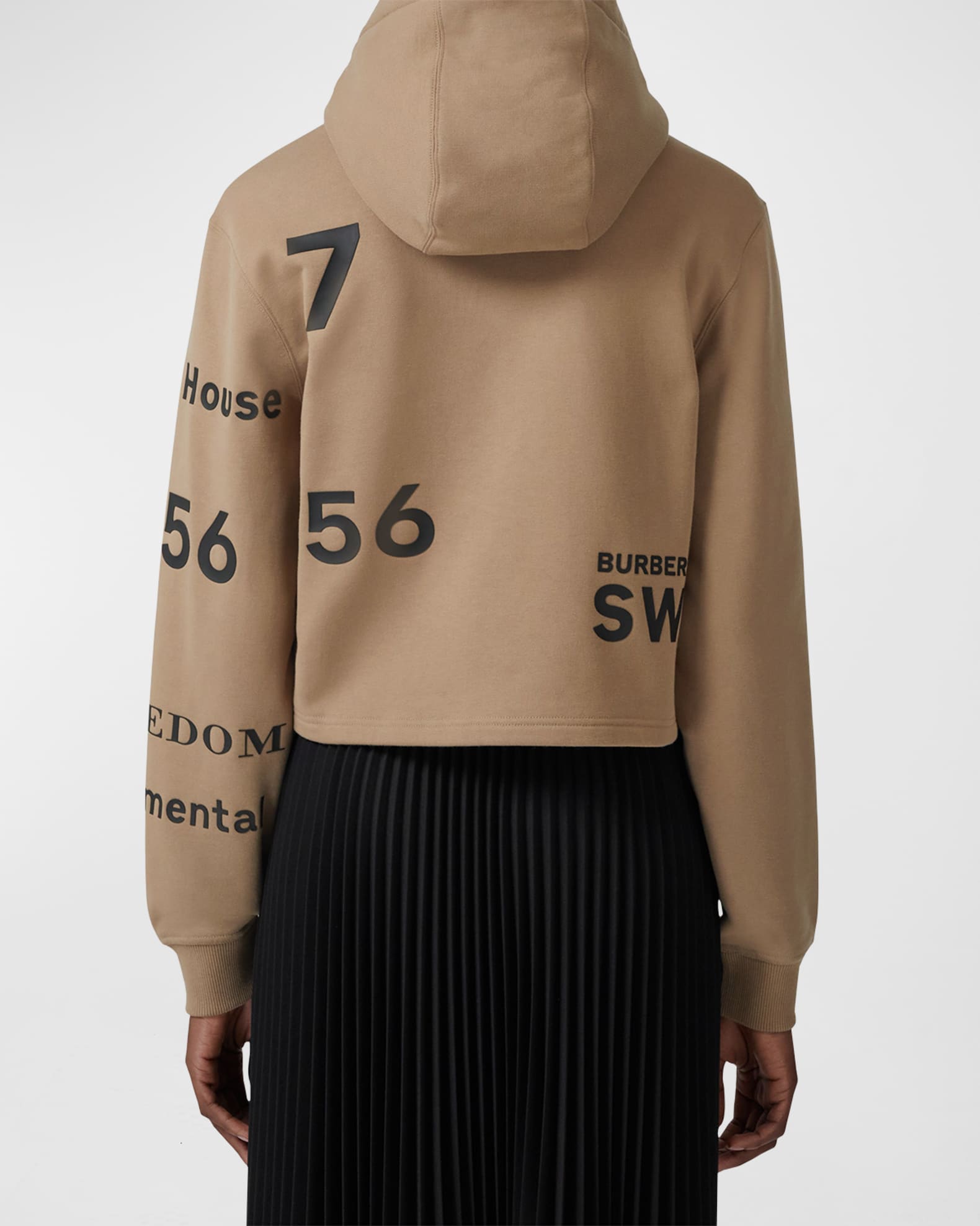 Burberry Jenny Horseferry-Print Crop Hoodie | Neiman Marcus