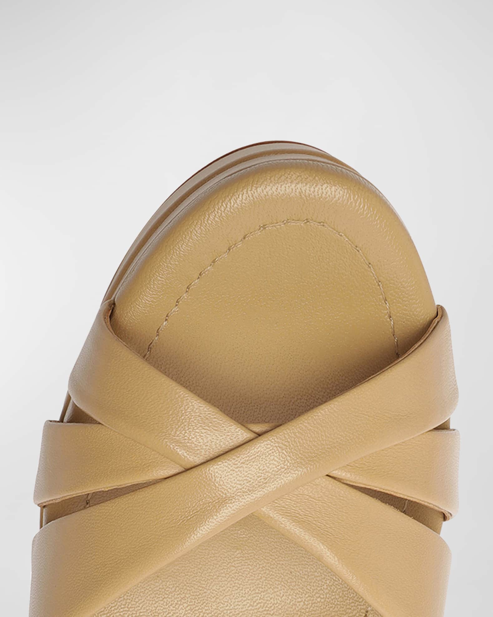 Keefa Leather Ankle-Strap Platform Sandals | Neiman Marcus