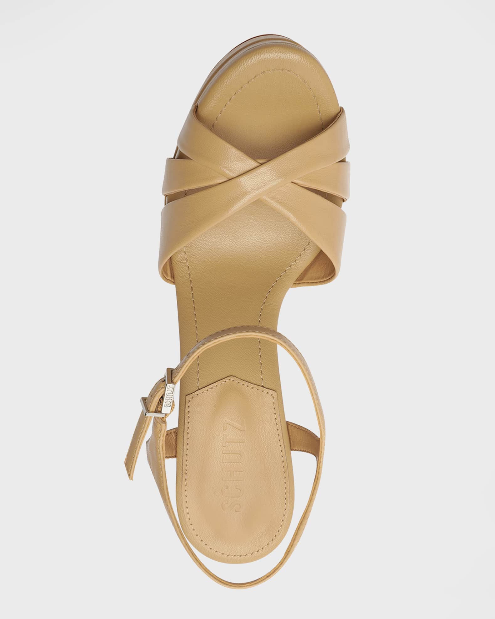 Keefa Leather Ankle-Strap Platform Sandals | Neiman Marcus