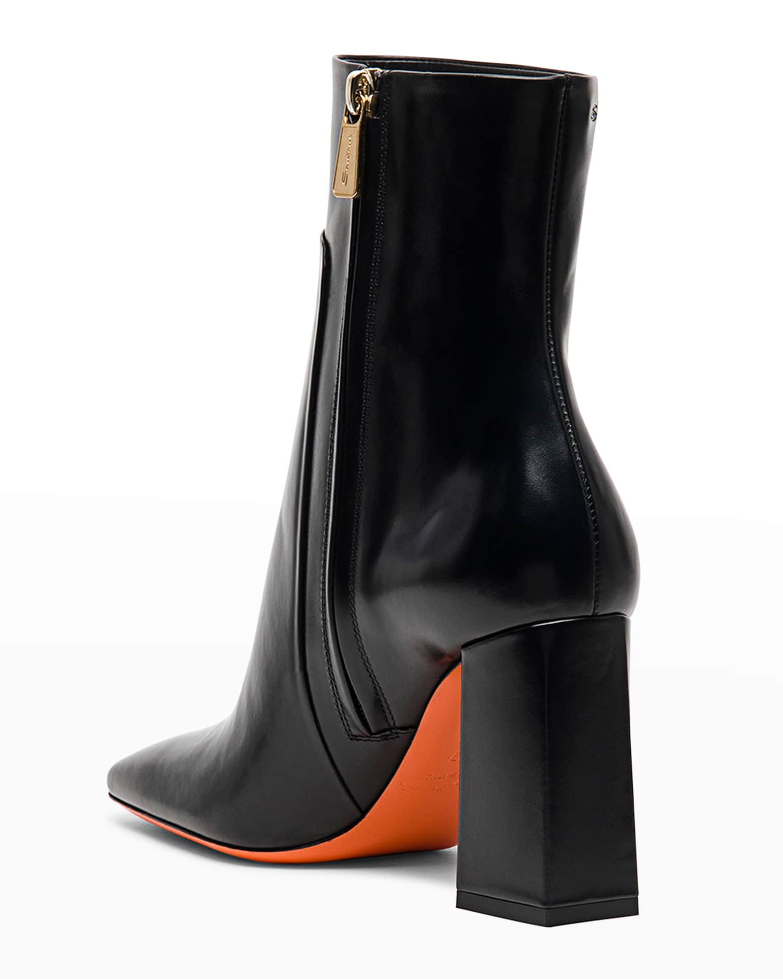 Santoni Hanalei Leather Zip Ankle Boots | Neiman Marcus