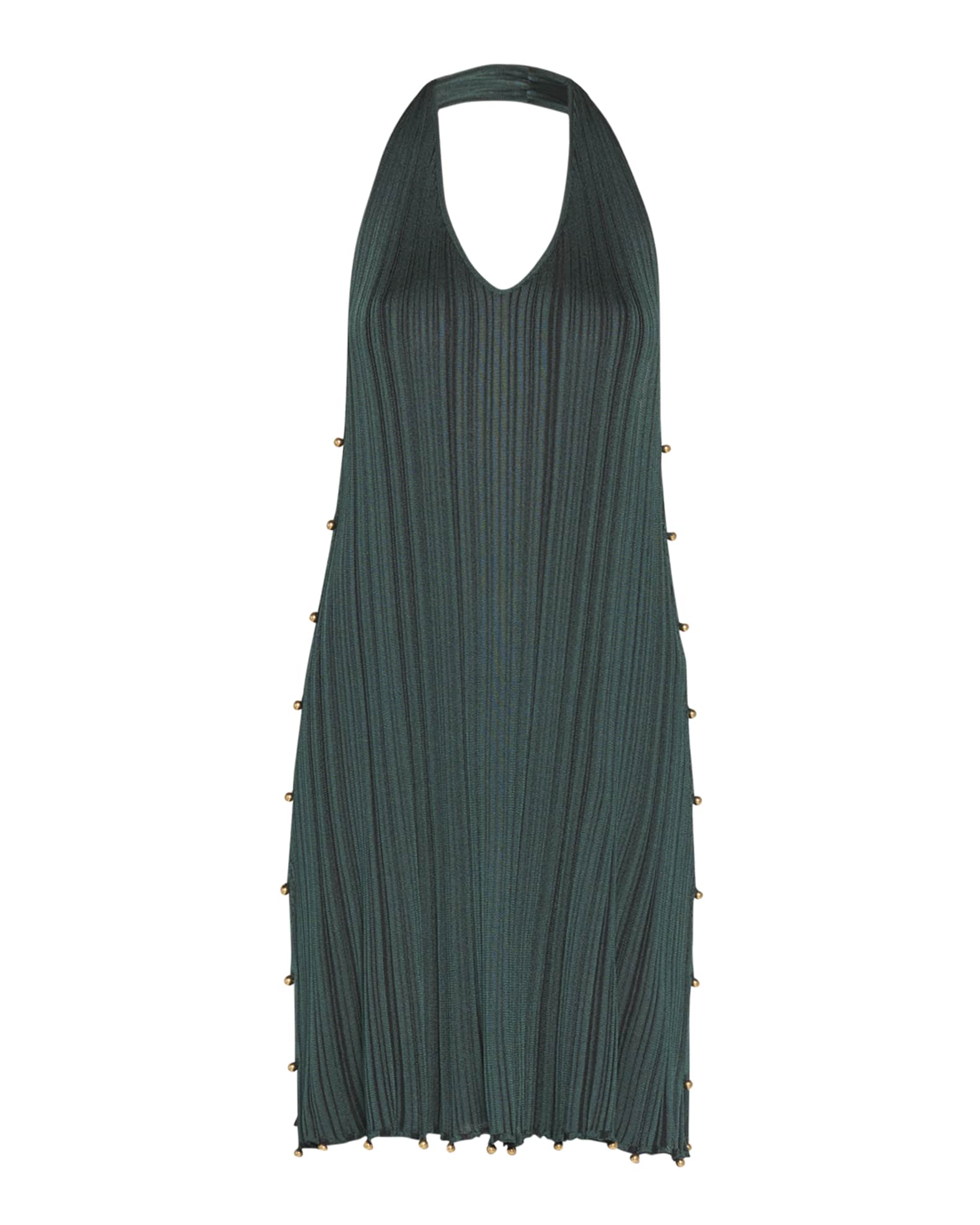 Bottega Veneta Open-Back Halter Plisse Dress | Neiman Marcus